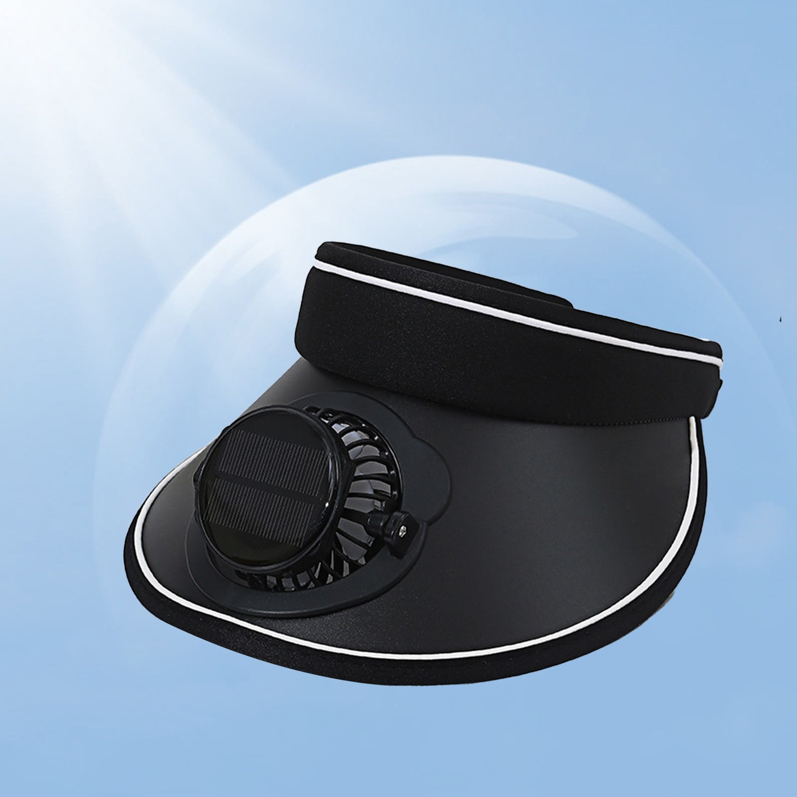 Nrmrqz Solar Powered Fan Hat, Adjustable Wind Speed, USB Charging ...