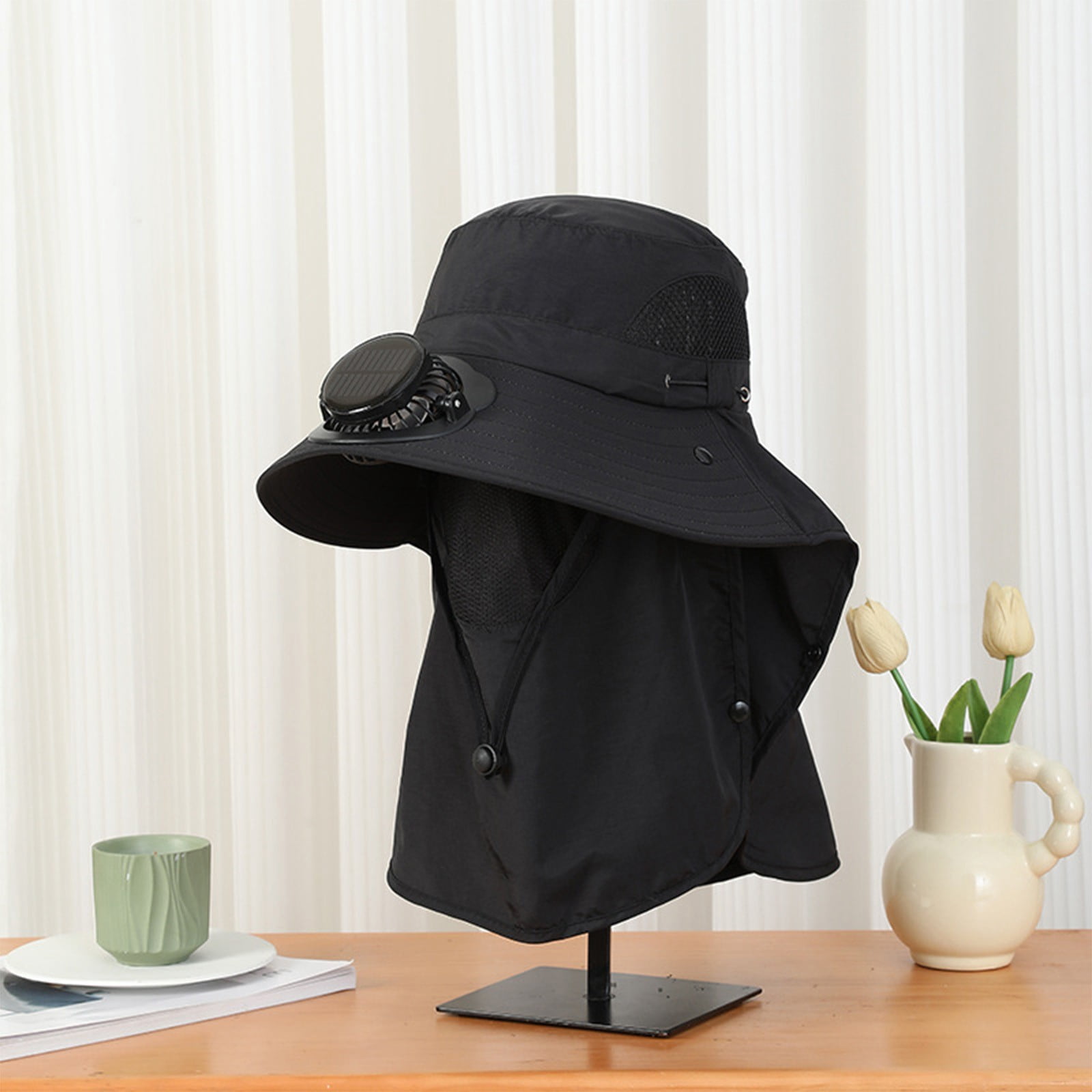 Nrmrqz Solar USB Charging Fan Hat | Detachable 360° Rotating Fan | 3 ...
