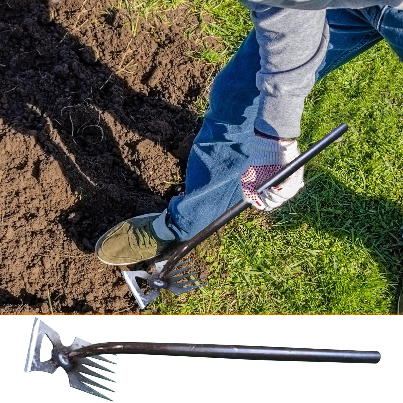 Nrmrqz Stainless Steel Weeding Tool | Gardening Hook & Shovel | Heavy ...