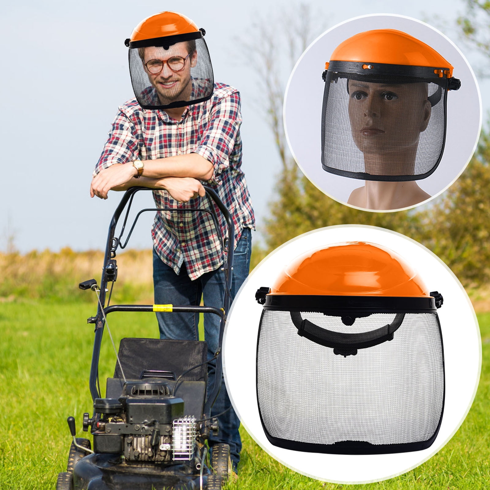 Nrmrqz Steel Mesh Face Cover Mask | Headworn Garden Trimming Protector | Grass Cutting Safety ...