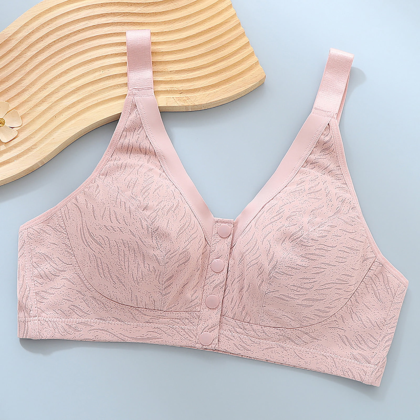 Lisbinx Plus Size Bras for Women Nylon Bra Summer Thin Stainless Steel ...