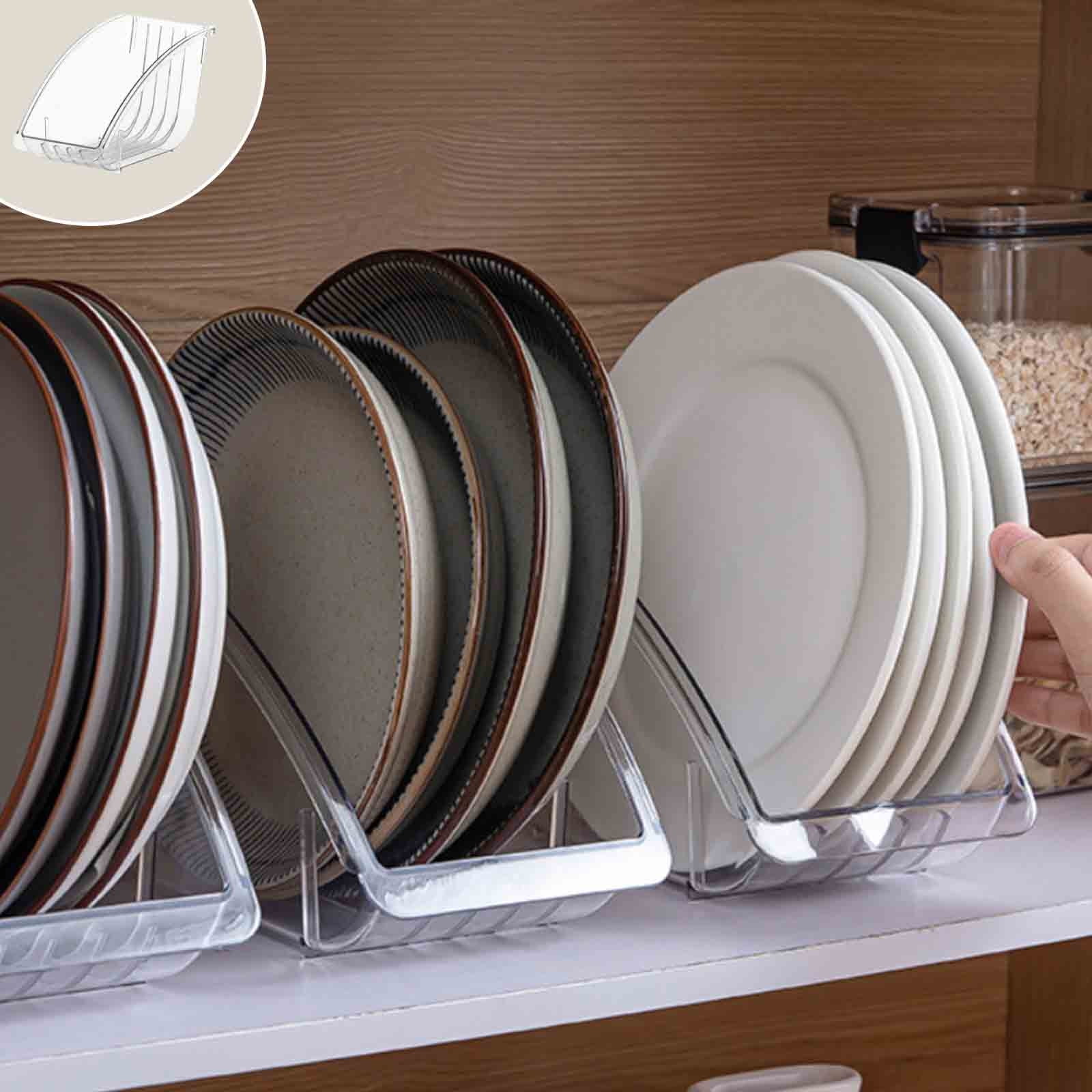 Nrmrqz Transparent PET Kitchen Organizer | Stackable Dish & Lid Storage ...