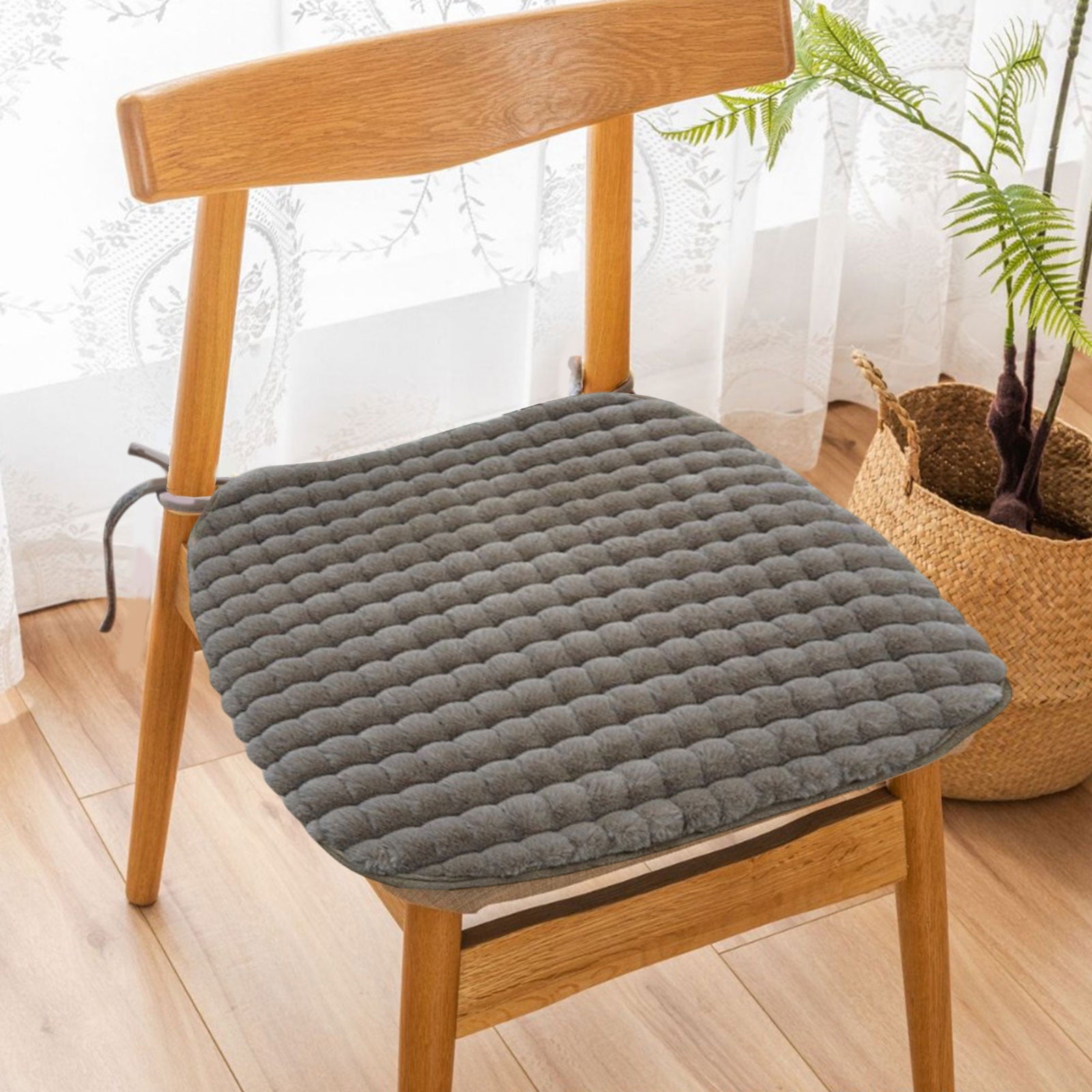 Nrmrqz Universal Fluff Chair Cushion - 18.5x17.7in Flock Seat Pad for ...