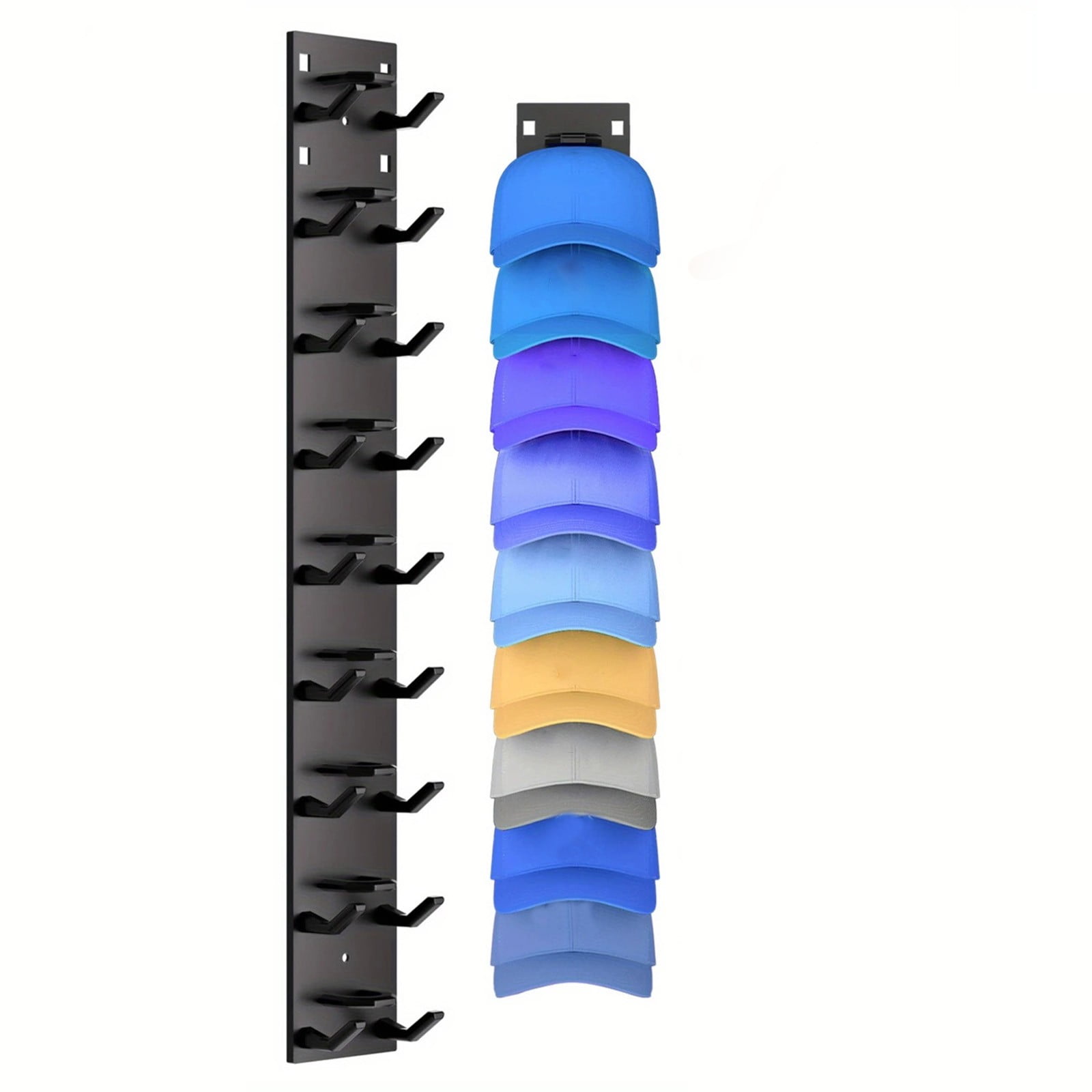 Nrmrqz Wall Mounted Baseball Cap Storage Rack | Multi-Tier Hat ...