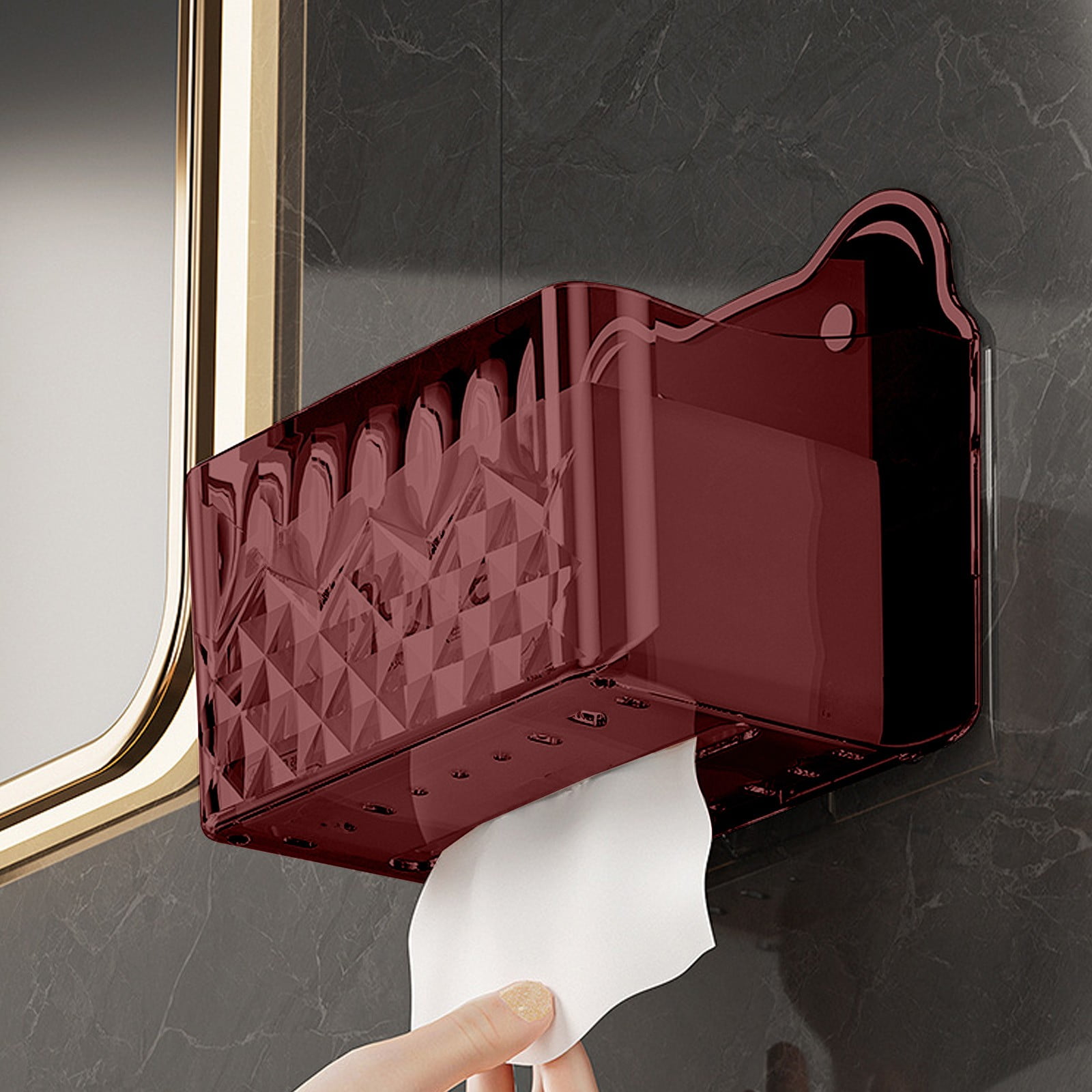 Nrmrqz Wall-Mounted Tissue Storage Box - No Drill Plastic Organizer for ...