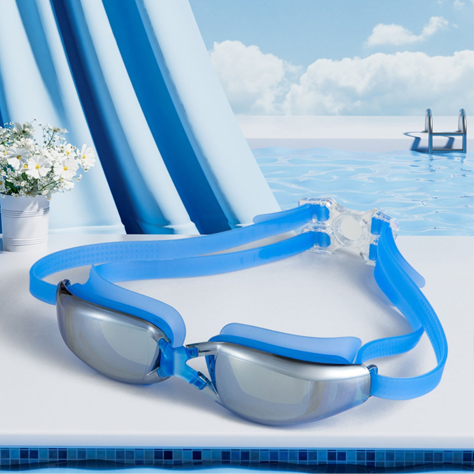 Nrmrqz Wide-Frame Prescriptions Swimming Goggles - Non-Fogging ...