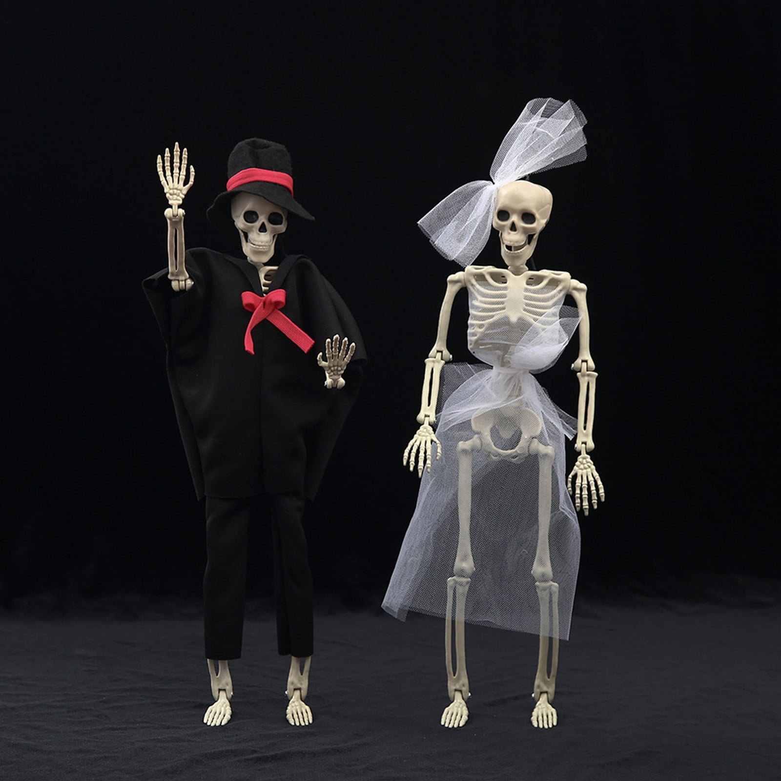 Nrmvnmi 2 PCS Halloween Skeleton Decorations with Wedding Couple Bride ...