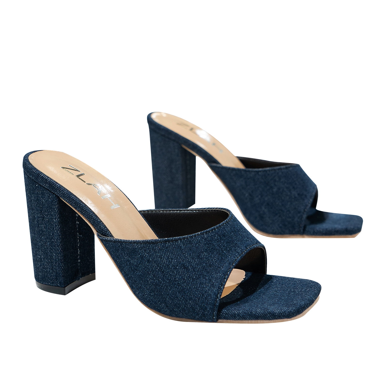 Nrmvnmi 2024 Women's High Heels Slides Open Toe Summer Heeled Sandals ...