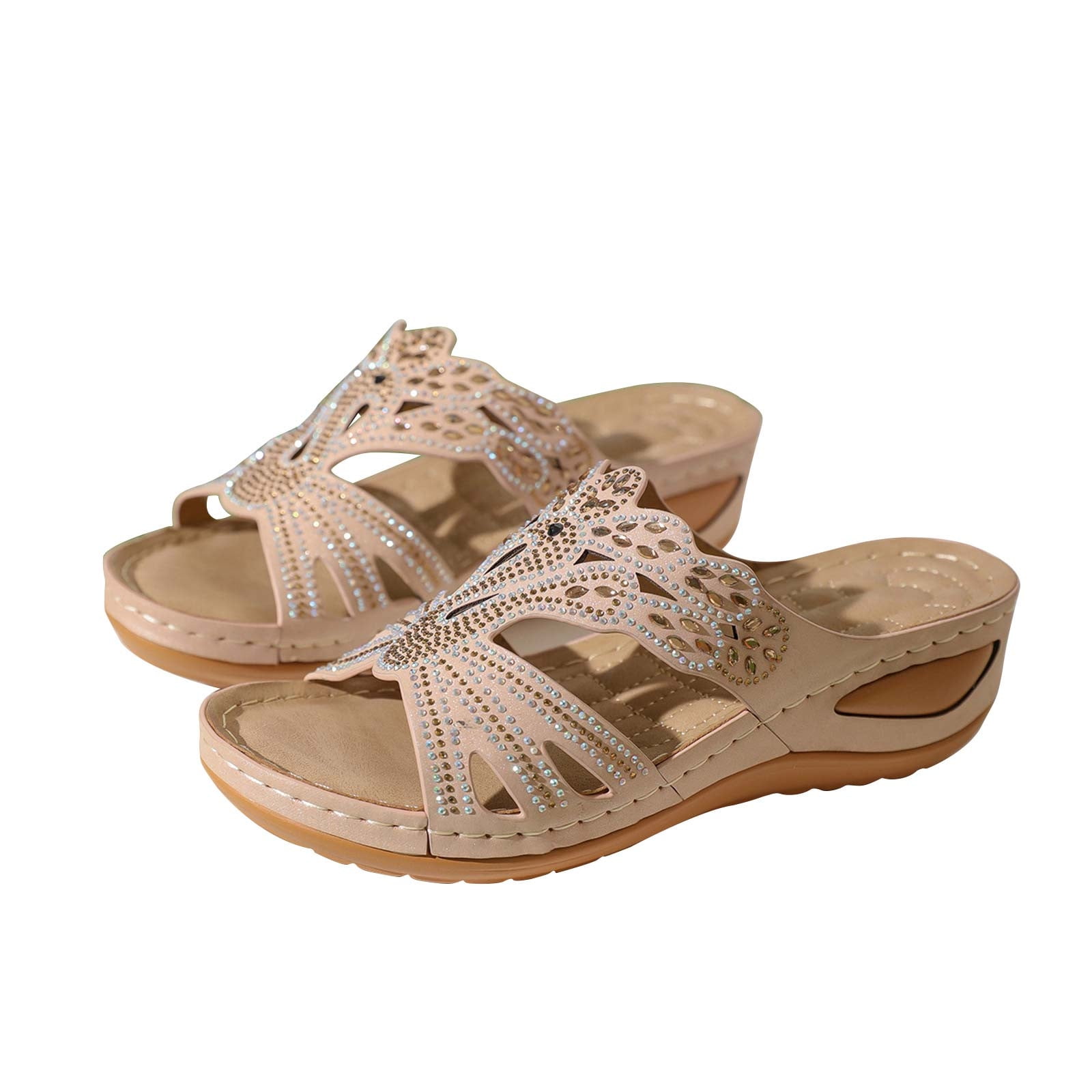 Nrmvnmi 2024 Women's Wedge Slipper Open Toe Summer Bohemian Shoes ...