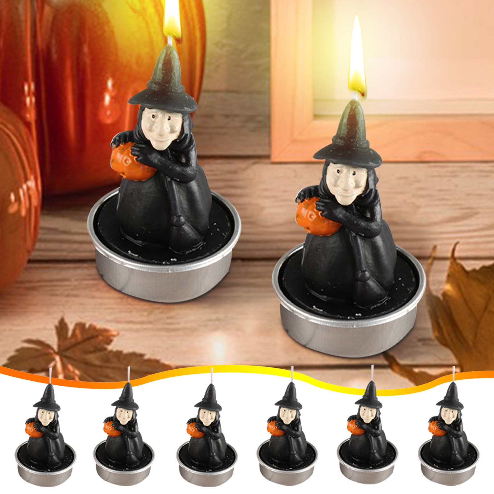 Nrmvnmi 6PC Halloween Pumpkin Ghost Candles, Novelty Votive Ghost ...