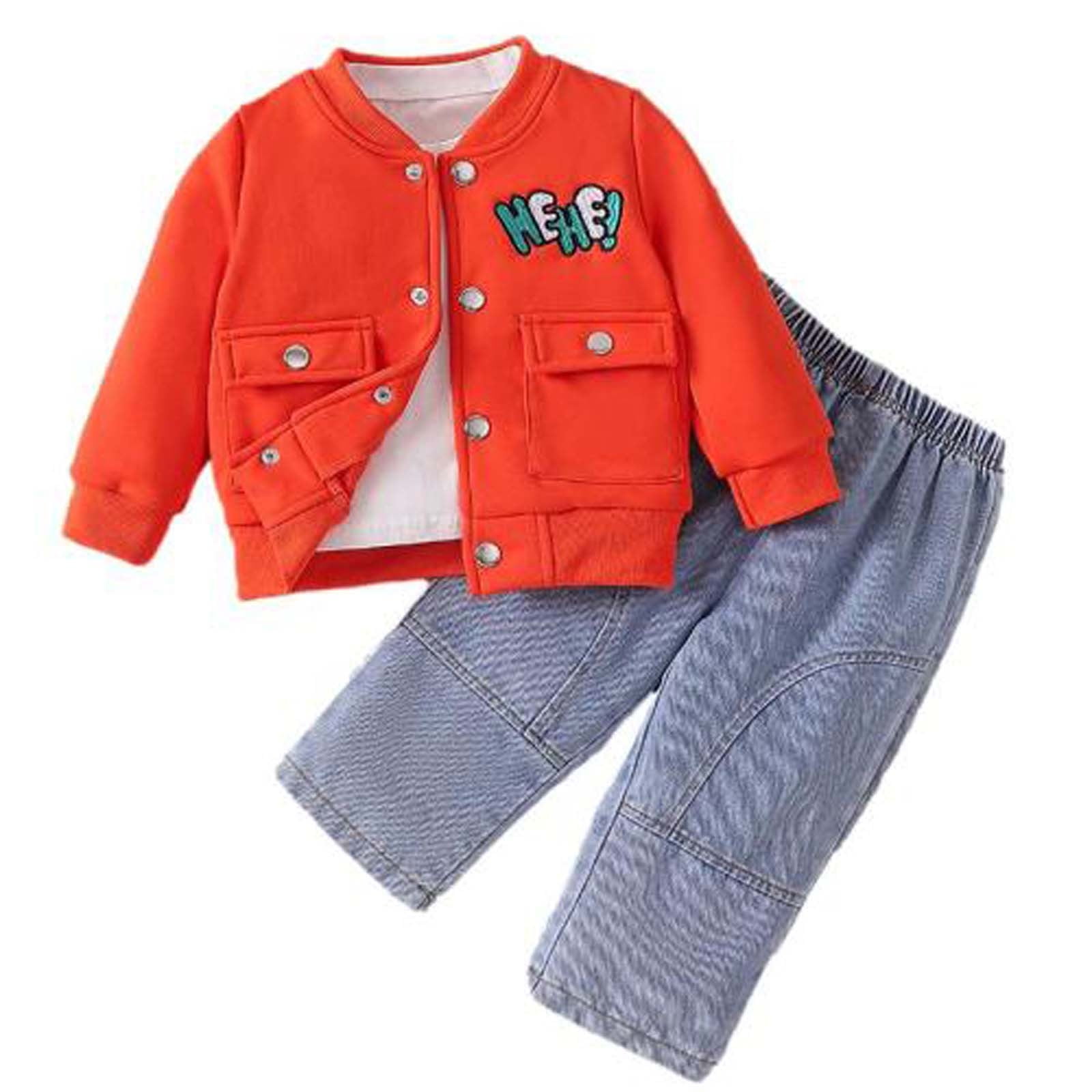 Nrmvnmi Baby Boy Girl Baseball Varsity Jacket Long Sleeve Button Down ...