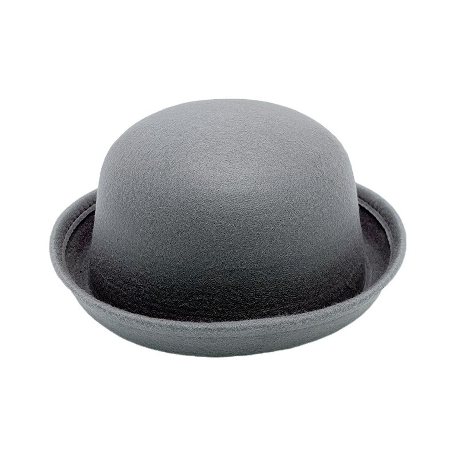 Nrmvnmi Classic Wool Round Bowler Hats - Trendy Derby Fedora Bucket ...