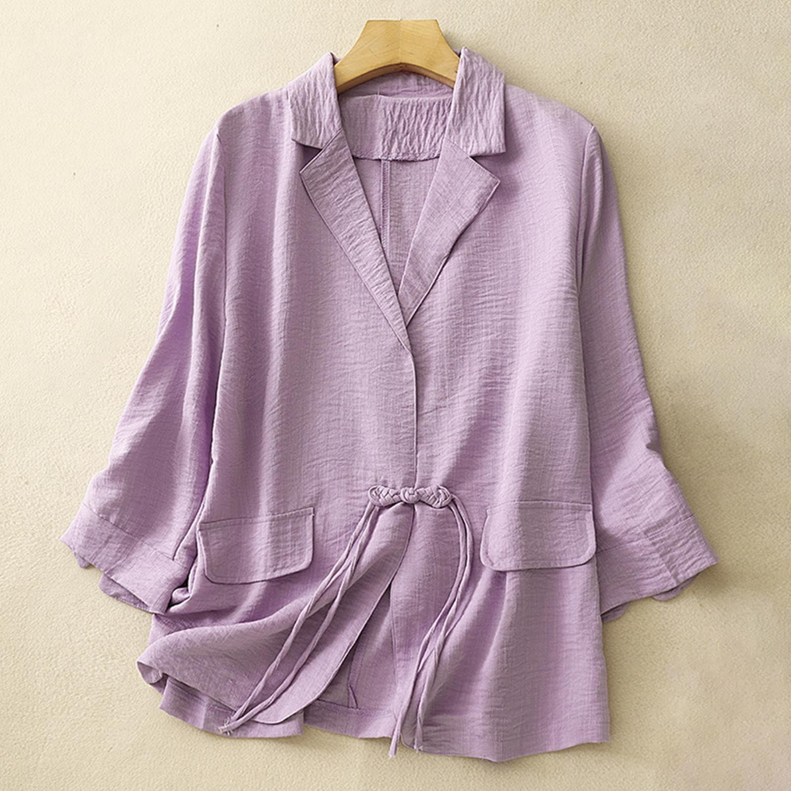 Nrmvnmi Cotton Linen Blazer Women Suit Jackets for Work Business Casual ...