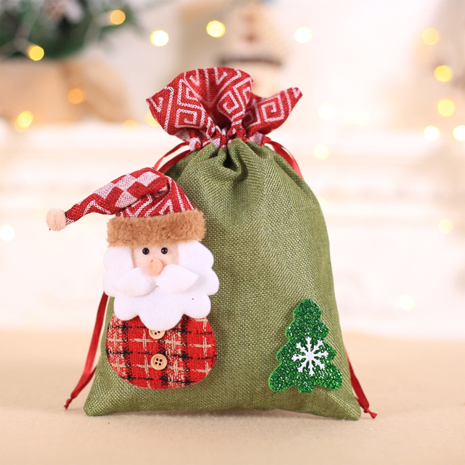 Nrmvnmi Drawstring Christmas Bags, 3D Xmas Gift Bags, Christmas ...