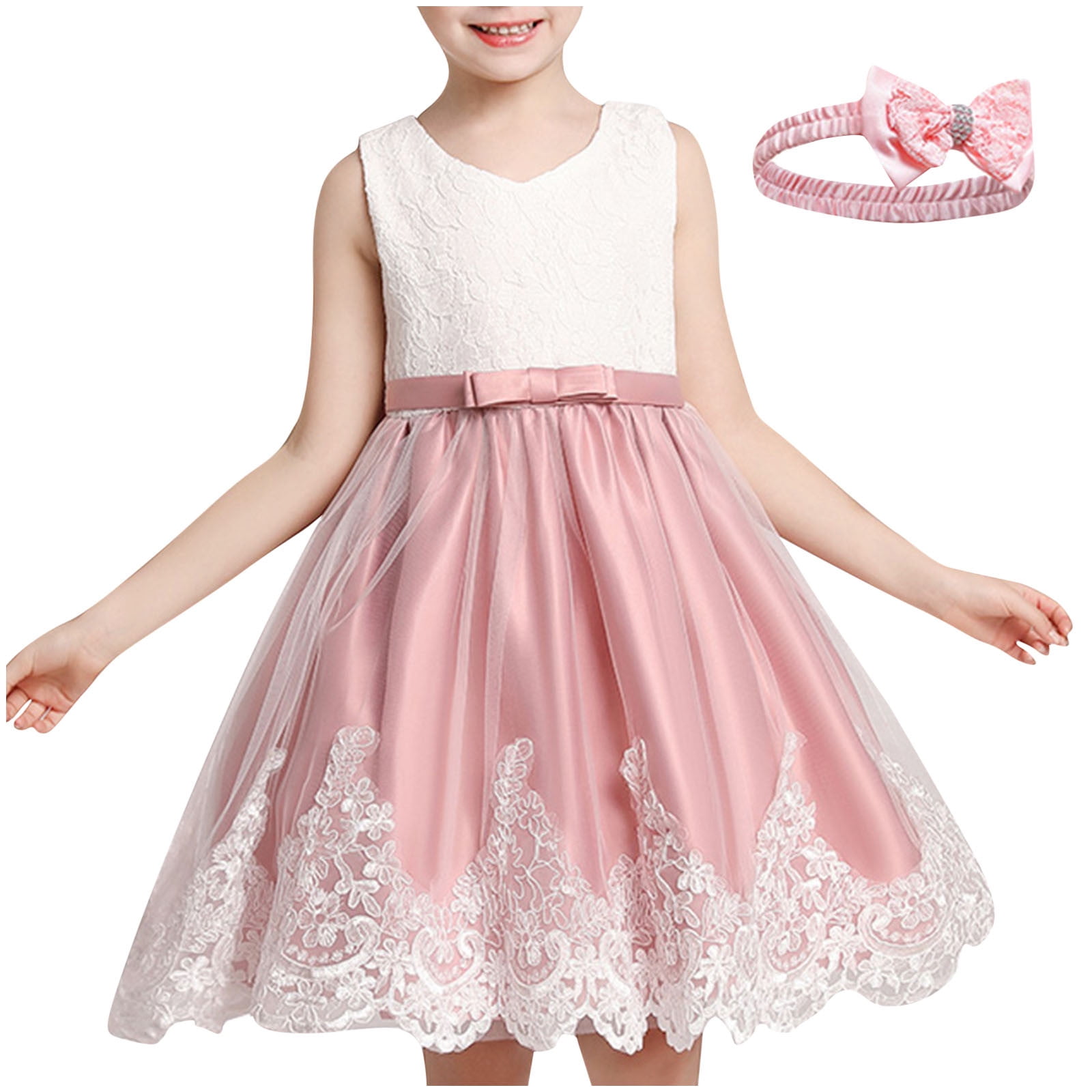 Nrmvnmi Flower Girls Princess Floral Boho Lace Embroidered Star Pageant ...