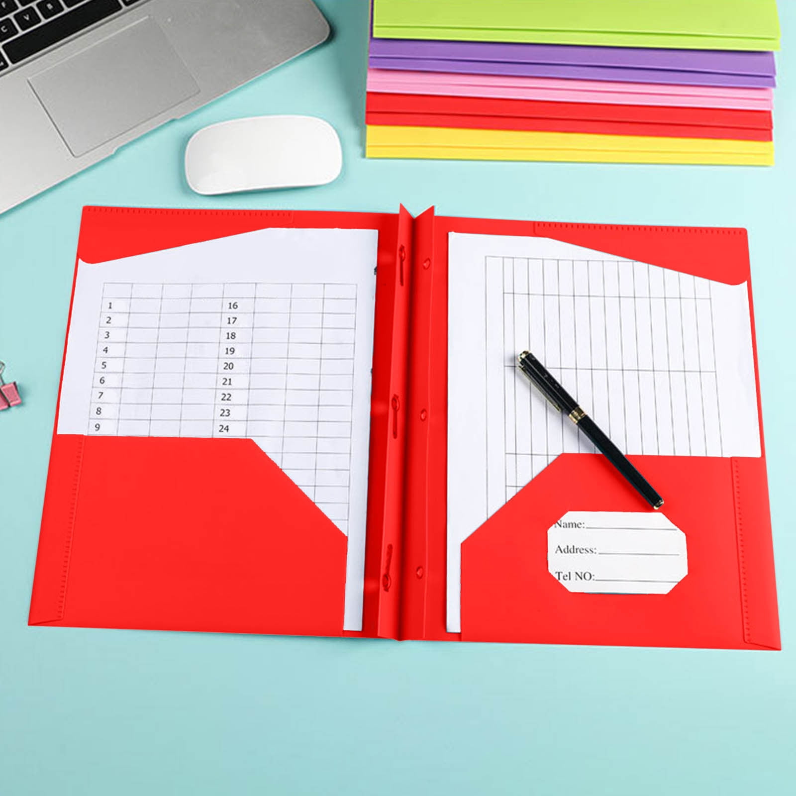 Nrmvnmi Folders with Pockets 3 Hole Punched, Pocket Folders with Holes ...