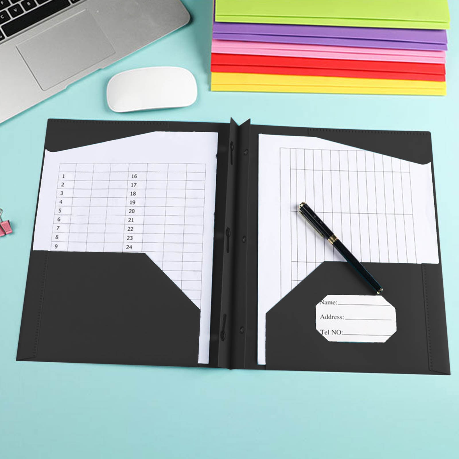 Nrmvnmi Folders with Pockets 3 Hole Punched, Pocket Folders with Holes ...