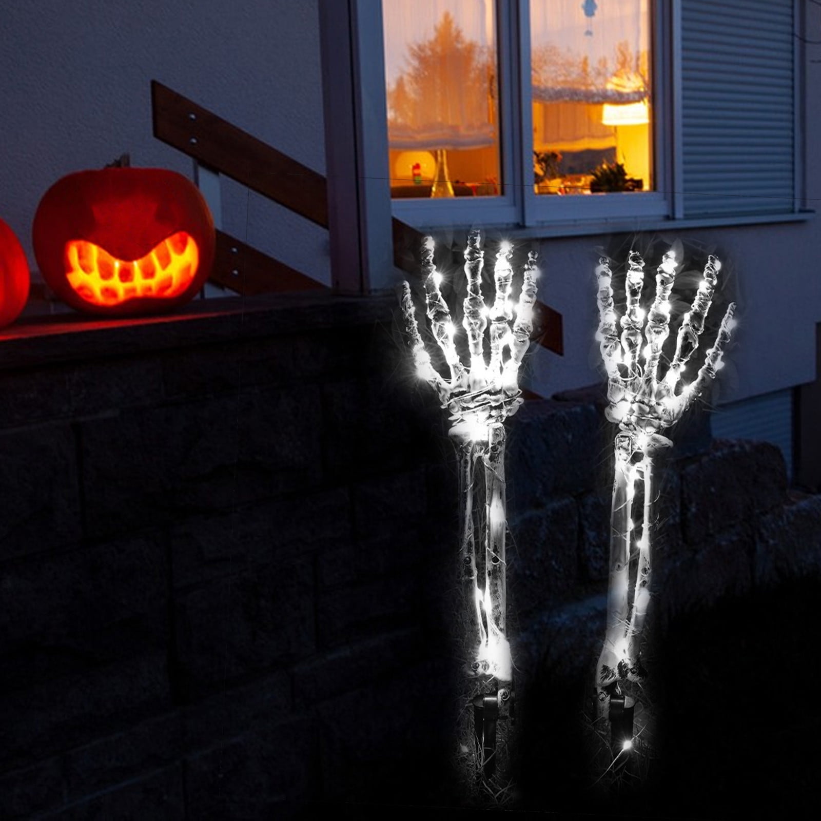 Nrmvnmi Halloween Decoration,2PC Lighted Skeleton Arm Stake,Scary ...