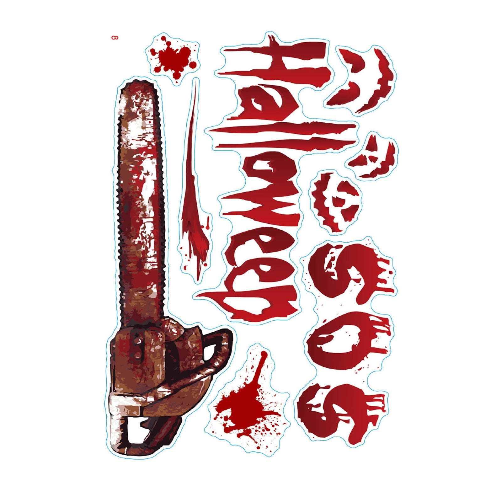 Nrmvnmi Halloween Decorations Stickers Window Wall Floor Clings Bloody ...