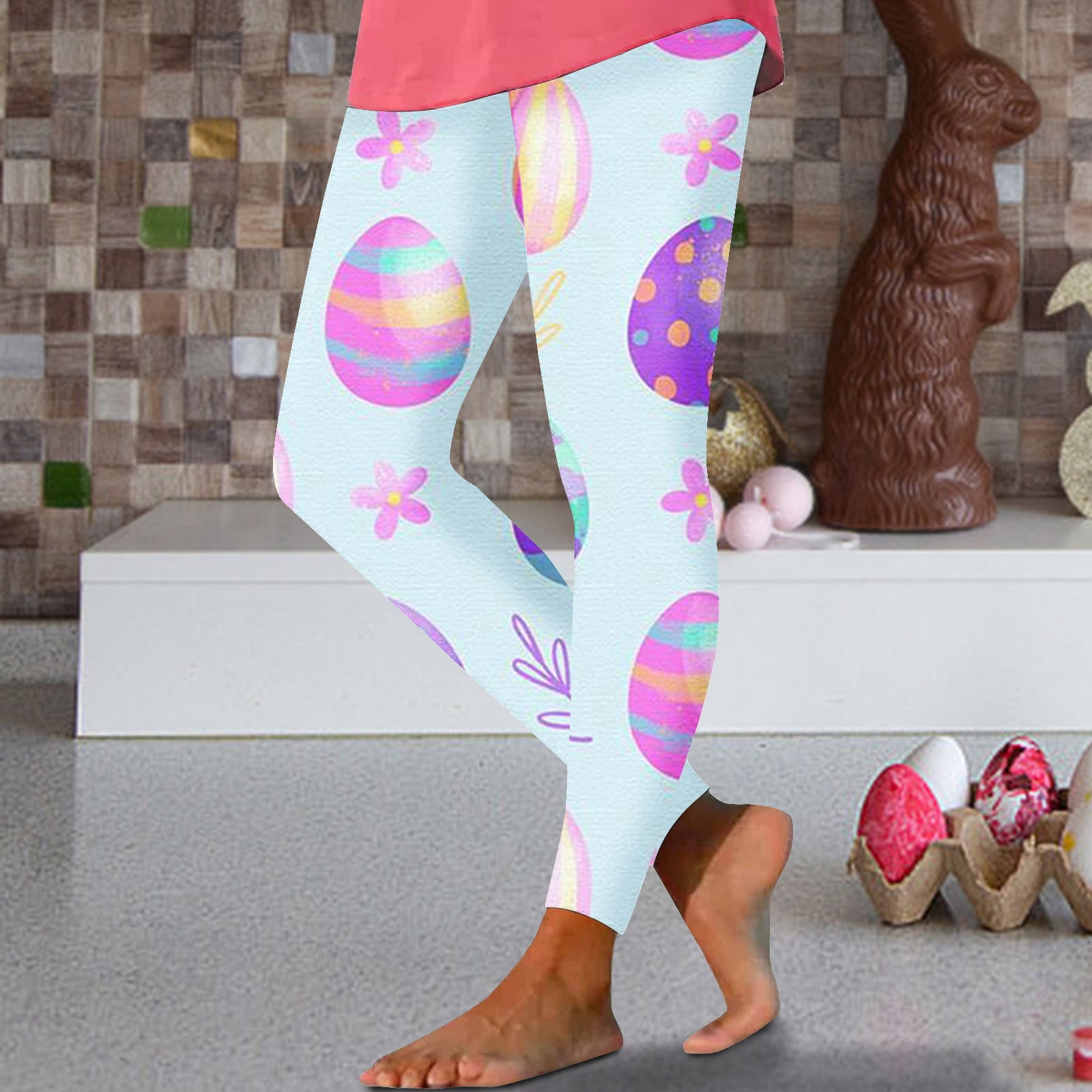 Nrmvnmi Happy Easter Leggings for Women Butt Lift High Waisted Fit No ...