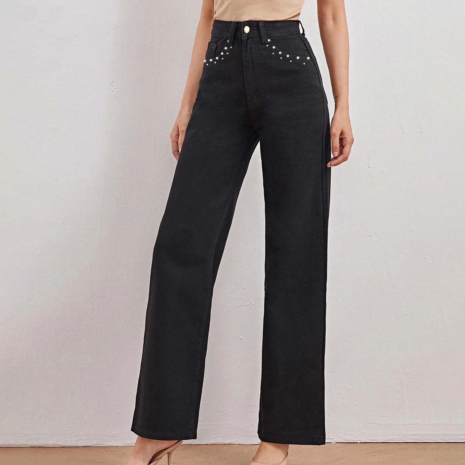 Nrmvnmi High Waisted Ripped Flare Jeans for Women Distressed Bell ...