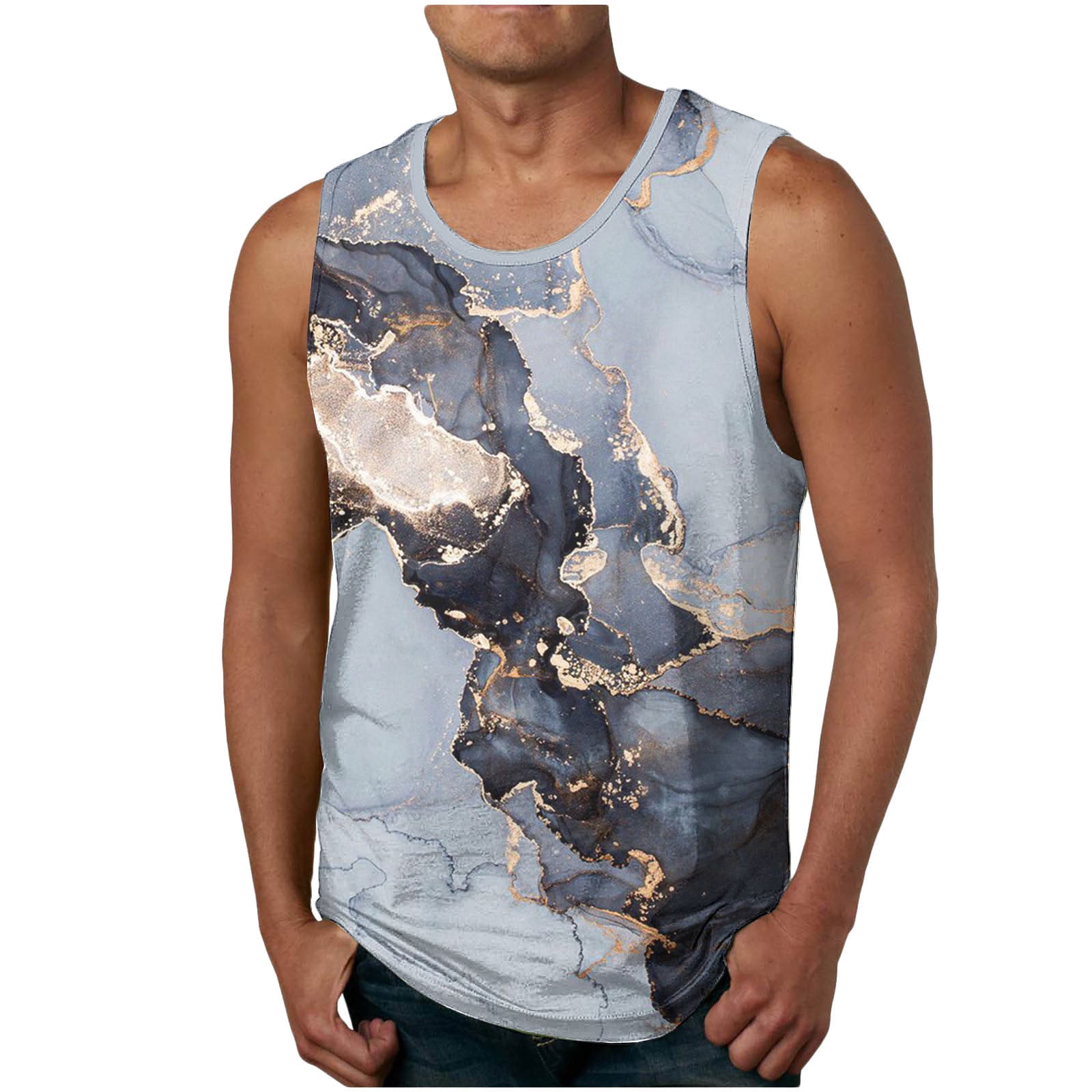 Nrmvnmi Men's Graphic Prints Graphic Tank Tops Funny Trendy Blouse Vest ...