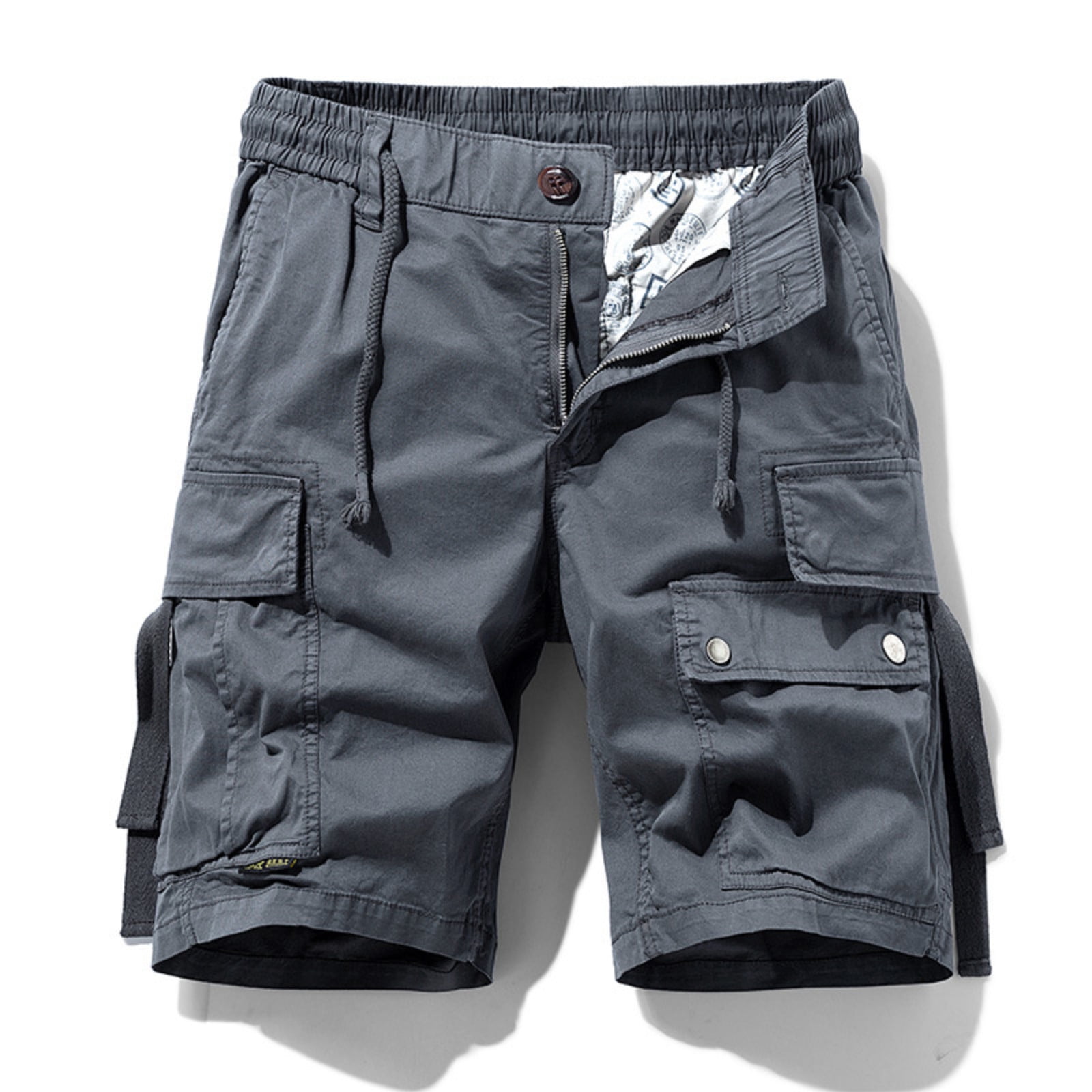 Nrmvnmi Men's Summer Fashion Solid Color Casual Shorts Multi-Pocket ...