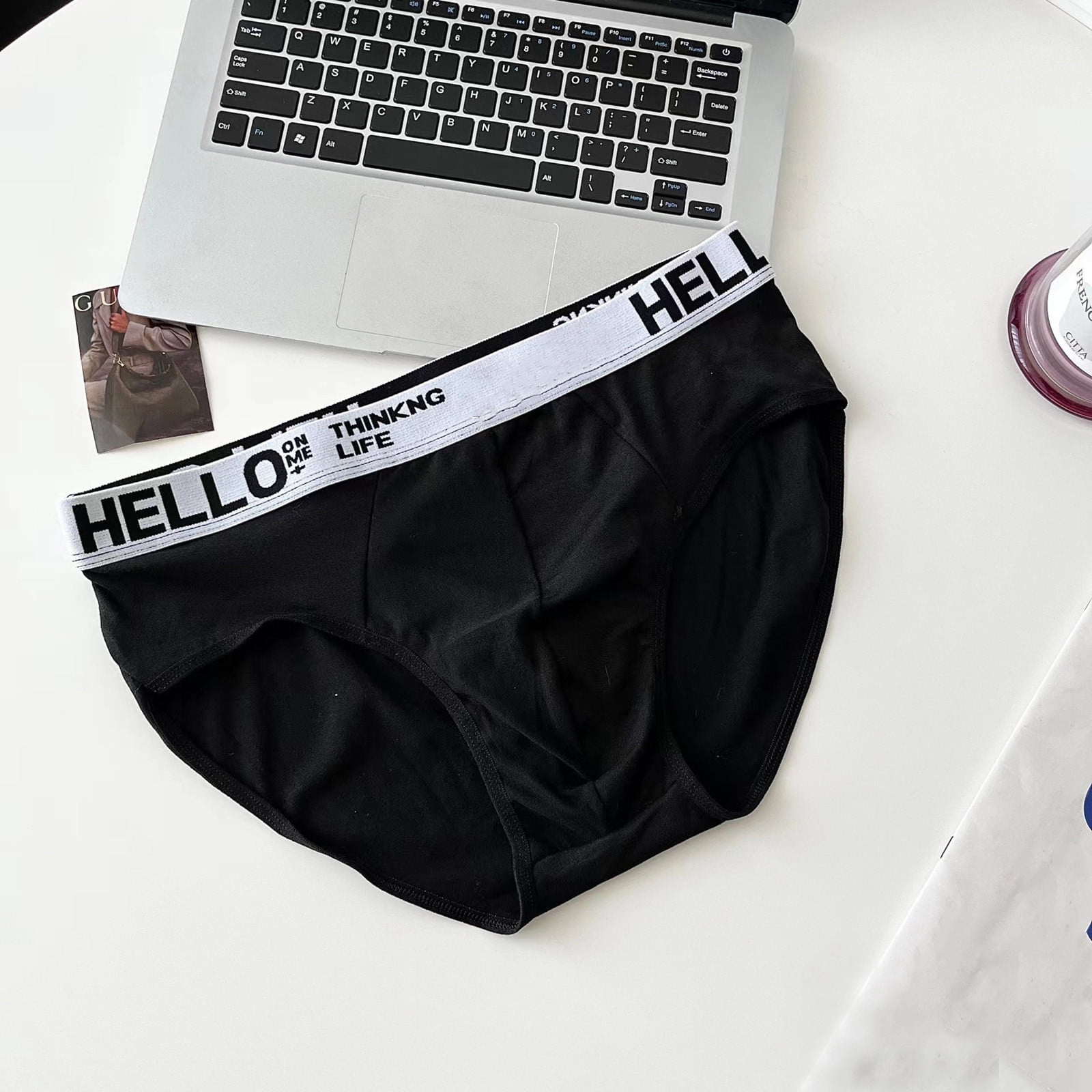 Nrmvnmi Men's Underwear Casual Plain Color Boxers Briefs, Breathable ...