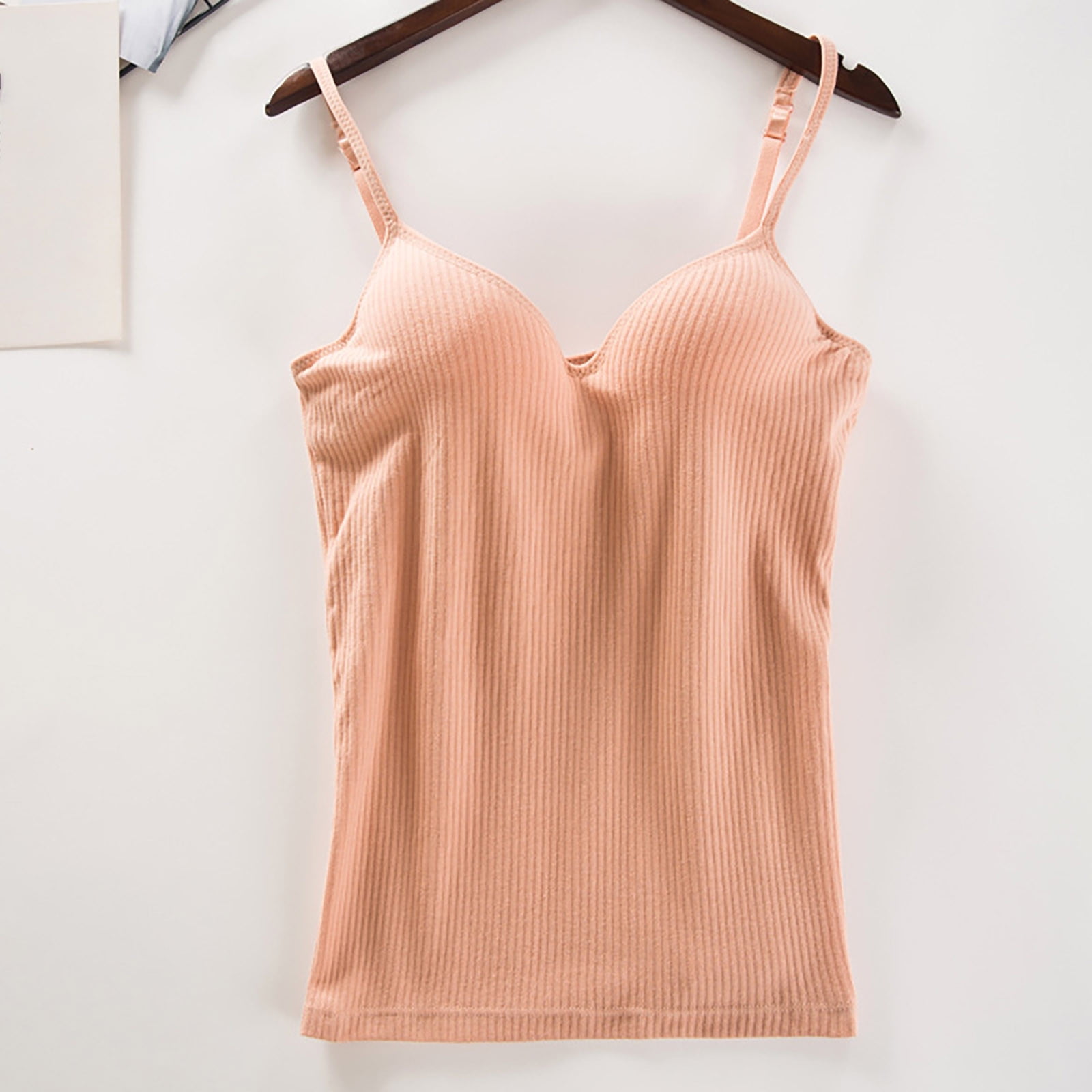 Nrmvnmi Pajamas Tops For Womens Modal Built-in Bra Padded Camisole Yoga ...