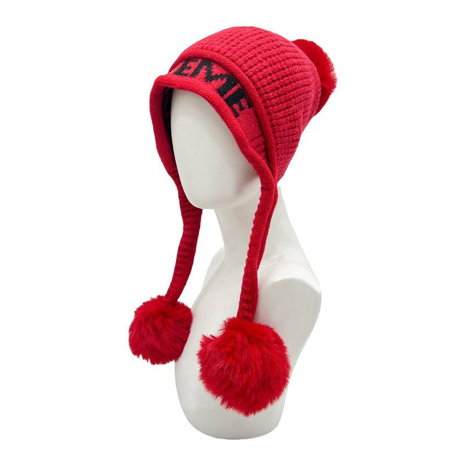 Nrmvnmi Peruvian Winter Pompom Beanie Hat Fuzzy Winter Hats With Cute ...