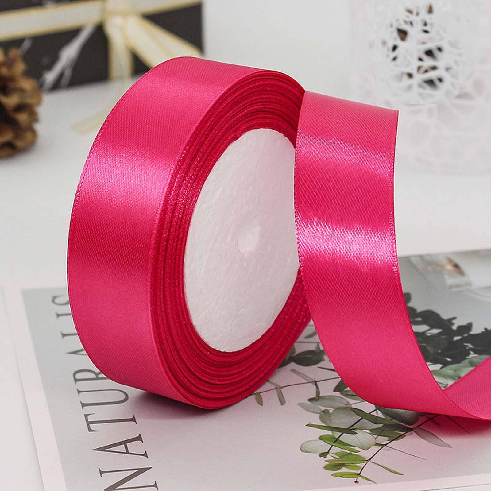 Nrmvnmi Pink Ribbon Pink Satin Ribbon Gift Wrapping Ribbons for Wedding ...