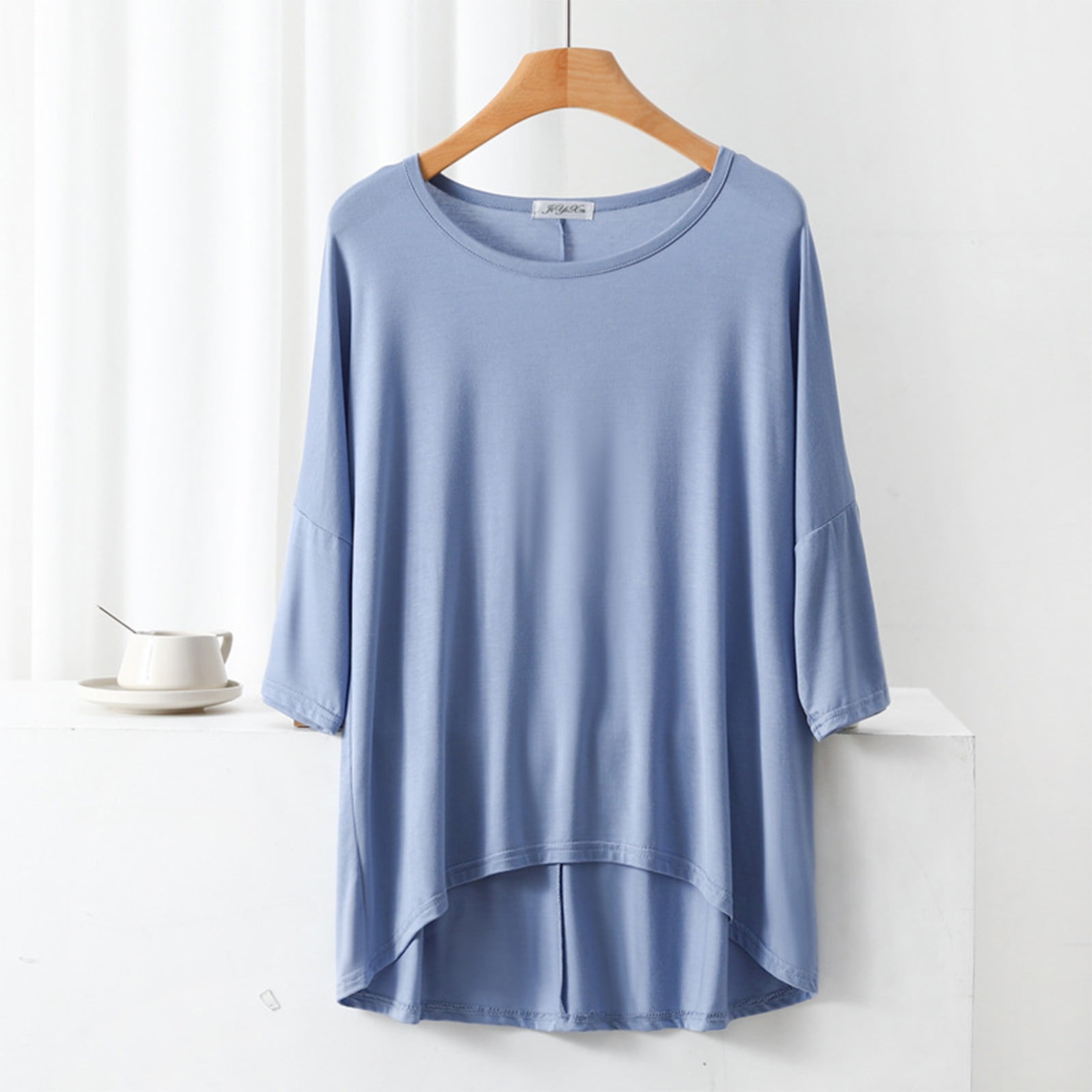 Nrmvnmi Sleep Shirts for Women - Pajama Tops for Women,Modal Round Neck ...