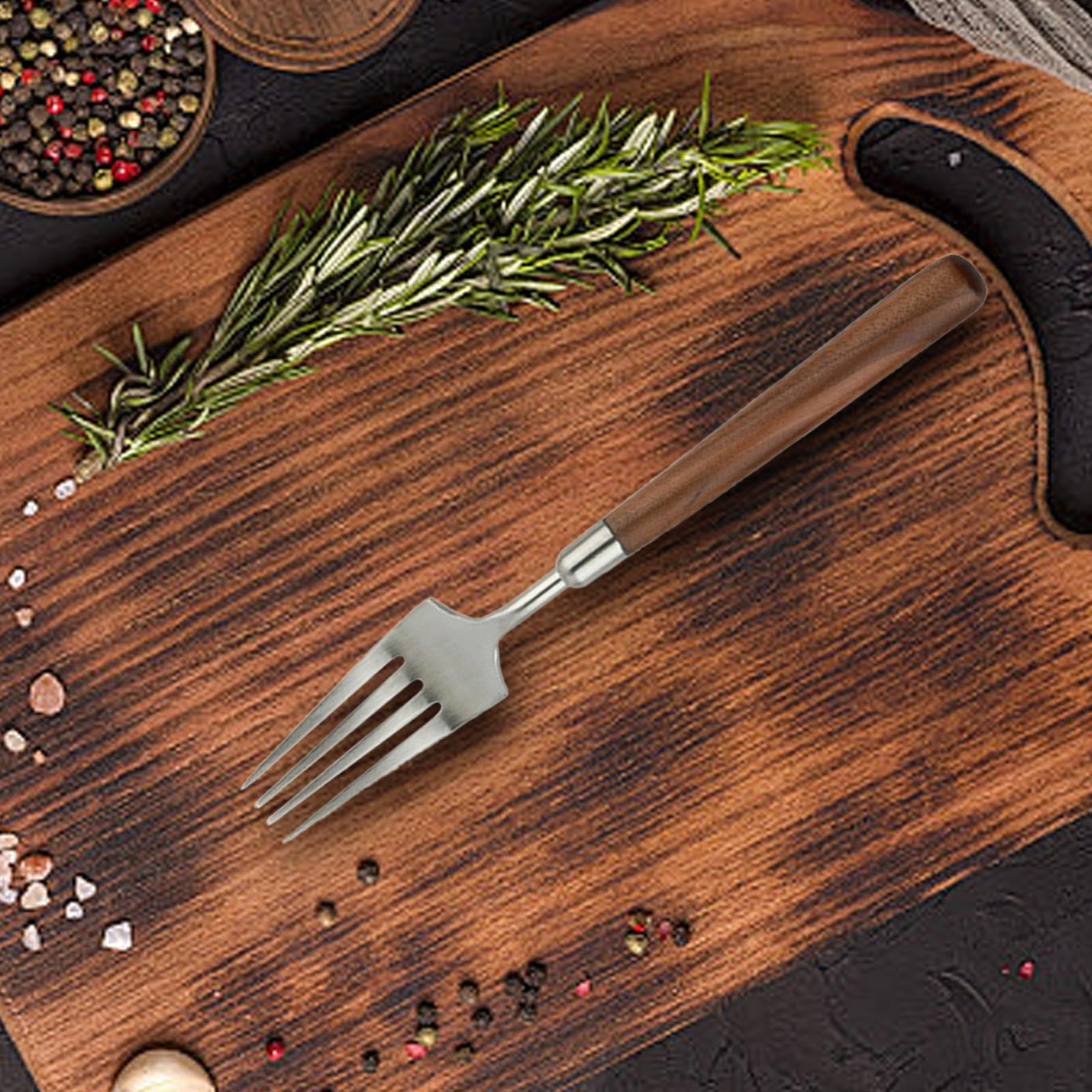 Nrmvnmi Spoon and Forks Set With Walnut Wood Handle, (304) Stainless ...