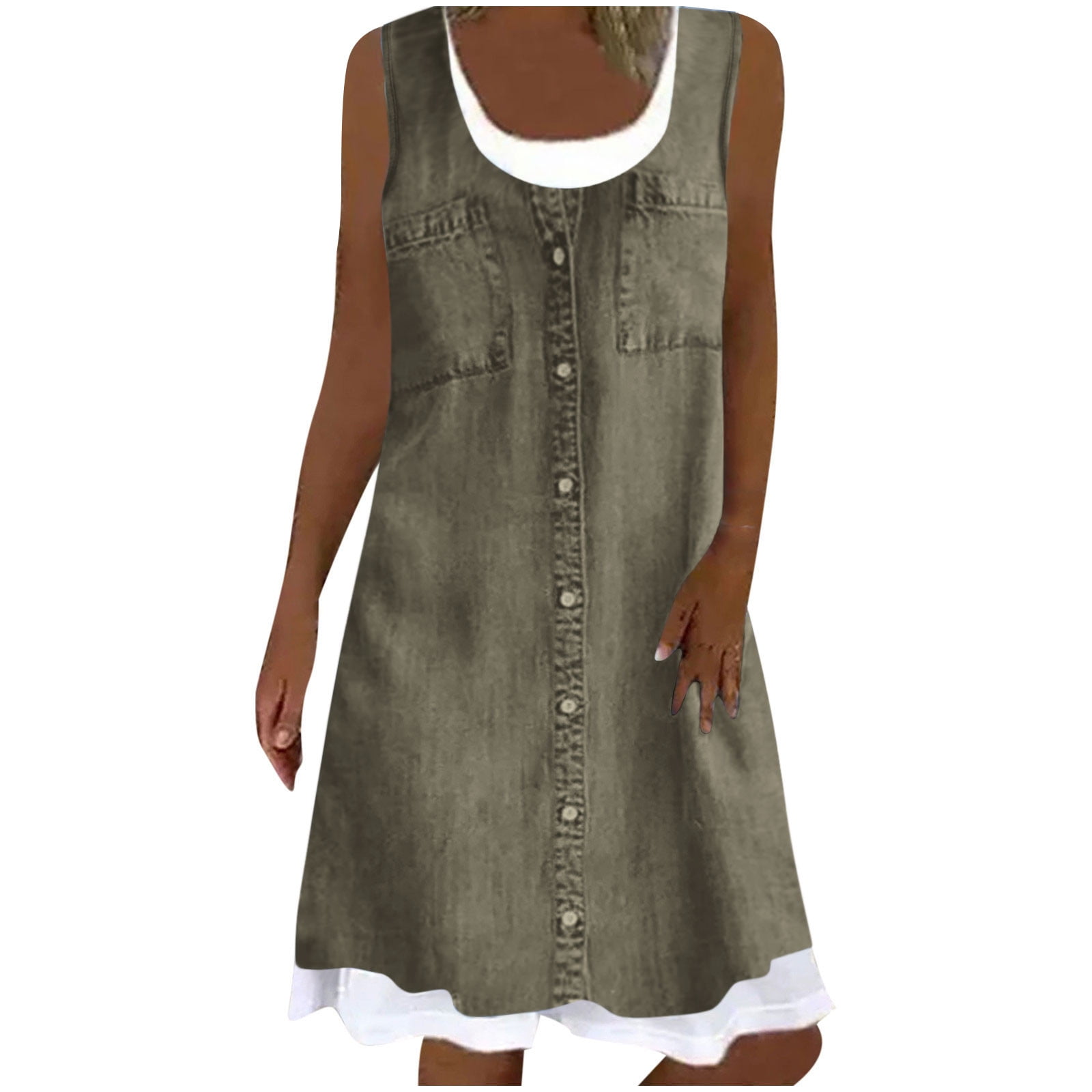 Nrmvnmi Summer Saving 2024 Sundresses for Women 2024 Sleeveless Cute ...