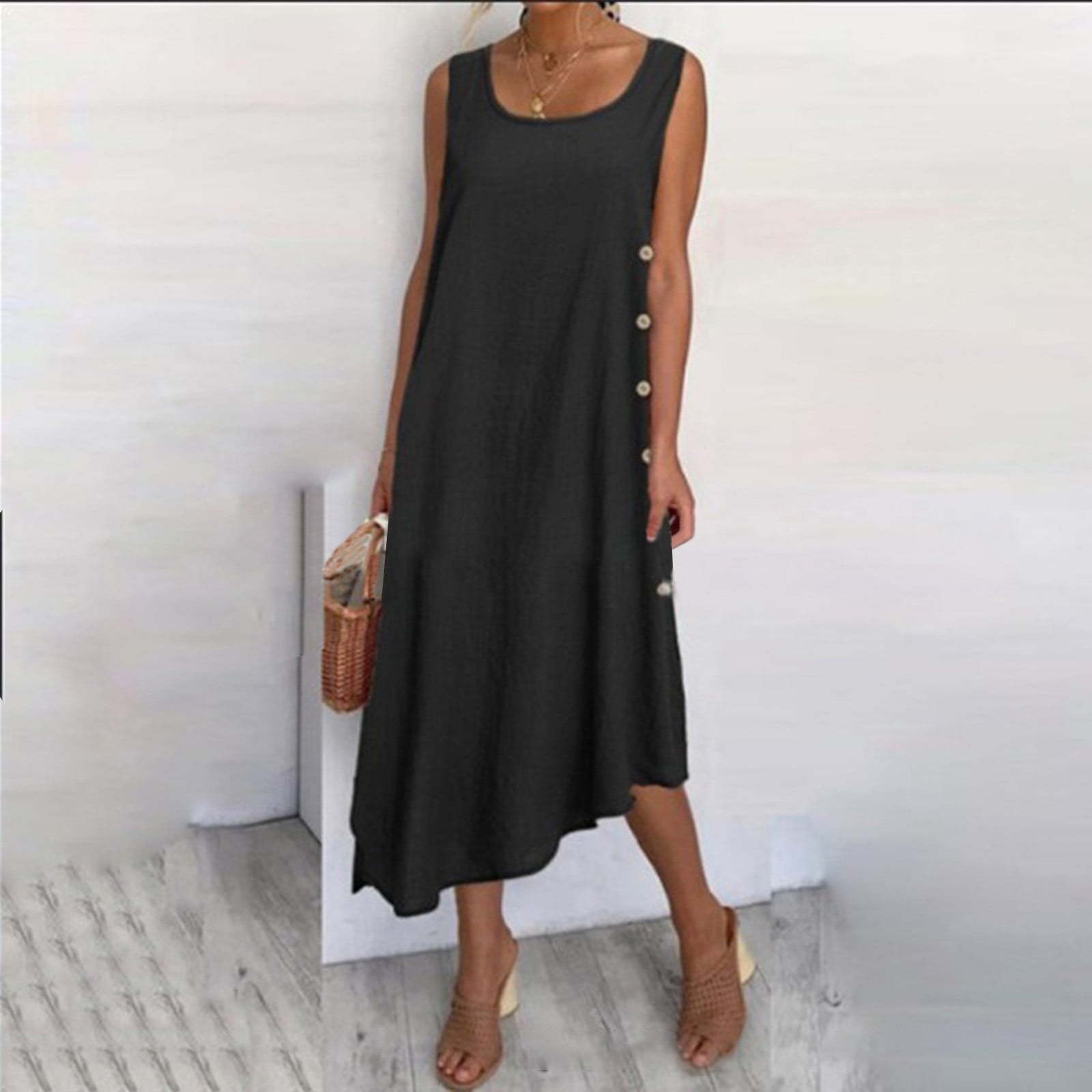 Nrmvnmi Summer Saving 2024 Sundresses for Women 2024 Sleeveless Cute ...
