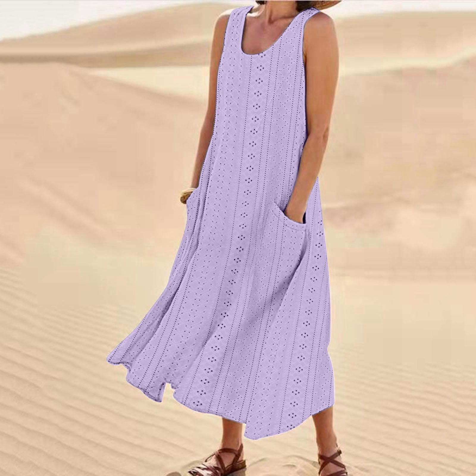 Nrmvnmi Summer Saving 2024 Sundresses for Women 2024 Sleeveless Cute ...