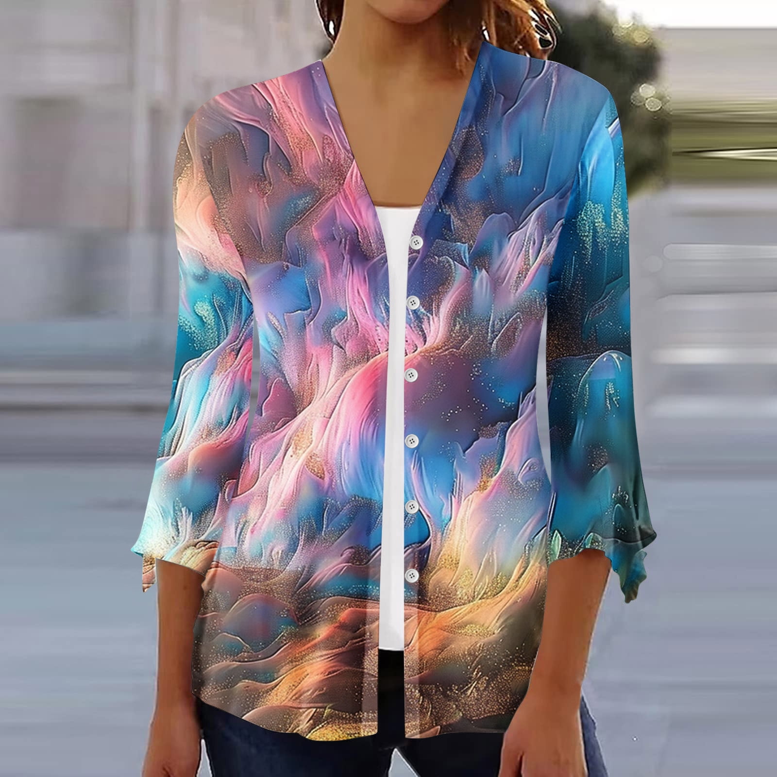 Nrmvnmi Women Open Front Lightweight Cardigan Summer Puff Sleeve ...