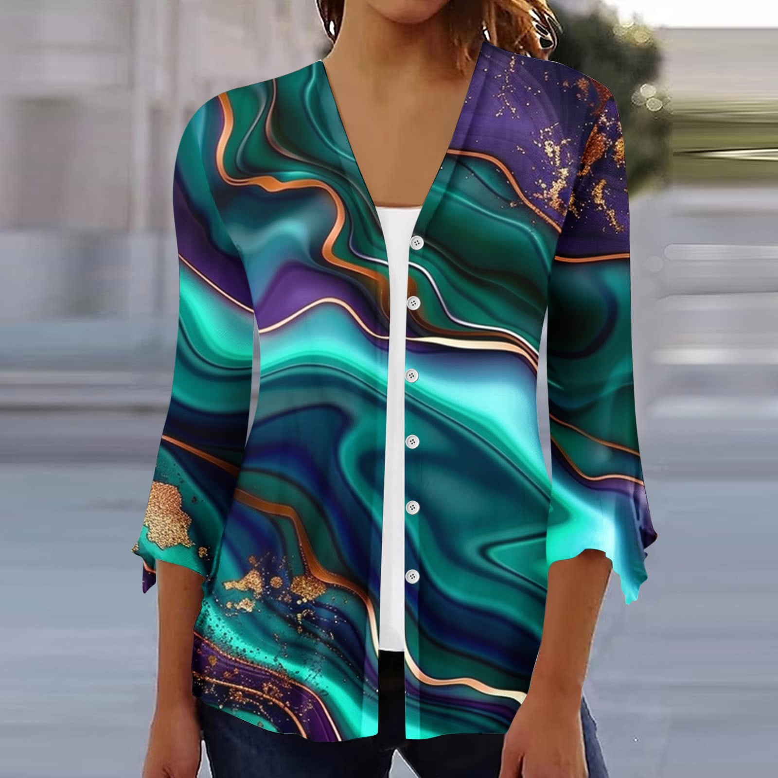 Nrmvnmi Women Open Front Lightweight Cardigan Summer Puff Sleeve ...