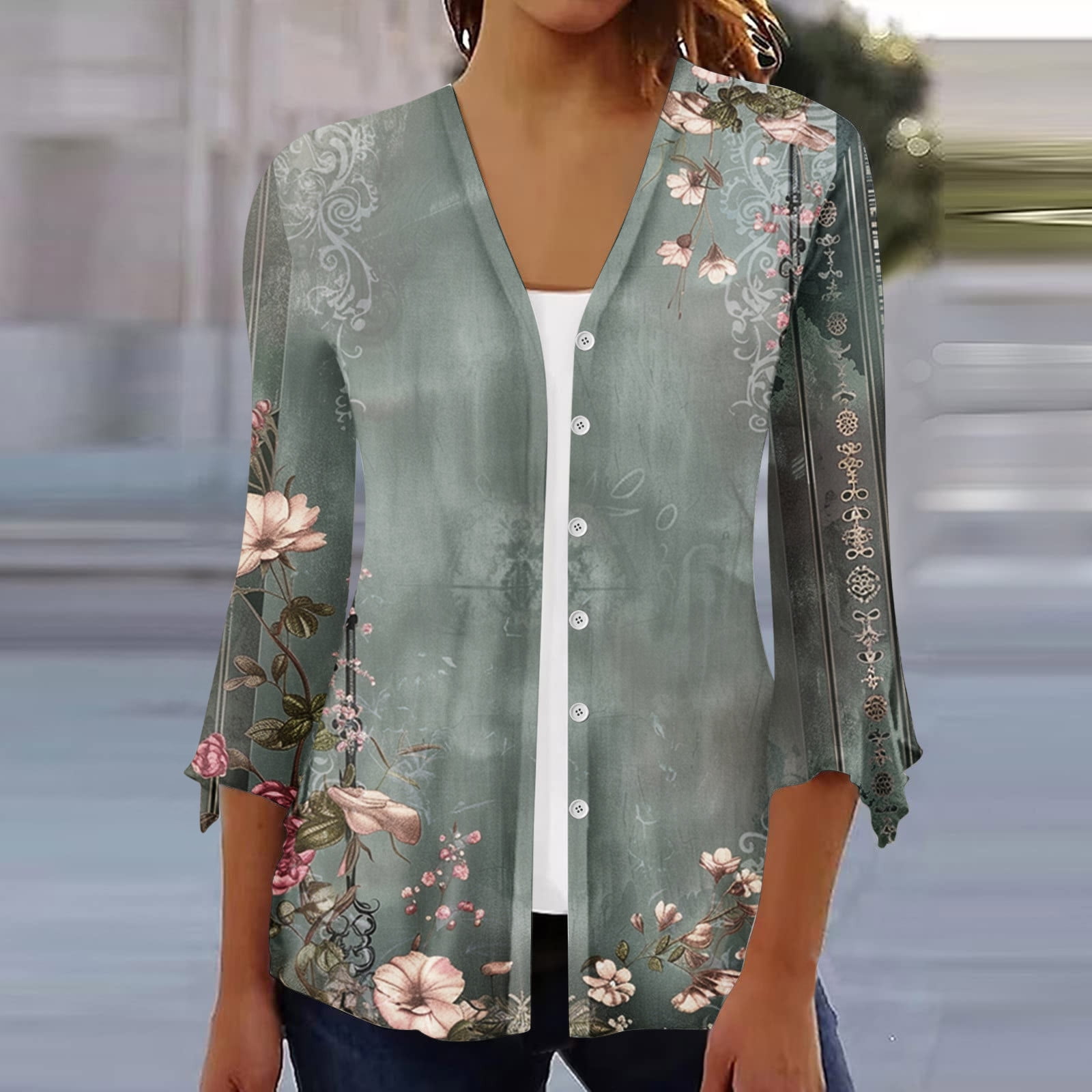 Nrmvnmi Women Open Front Lightweight Cardigan Summer Puff Sleeve ...