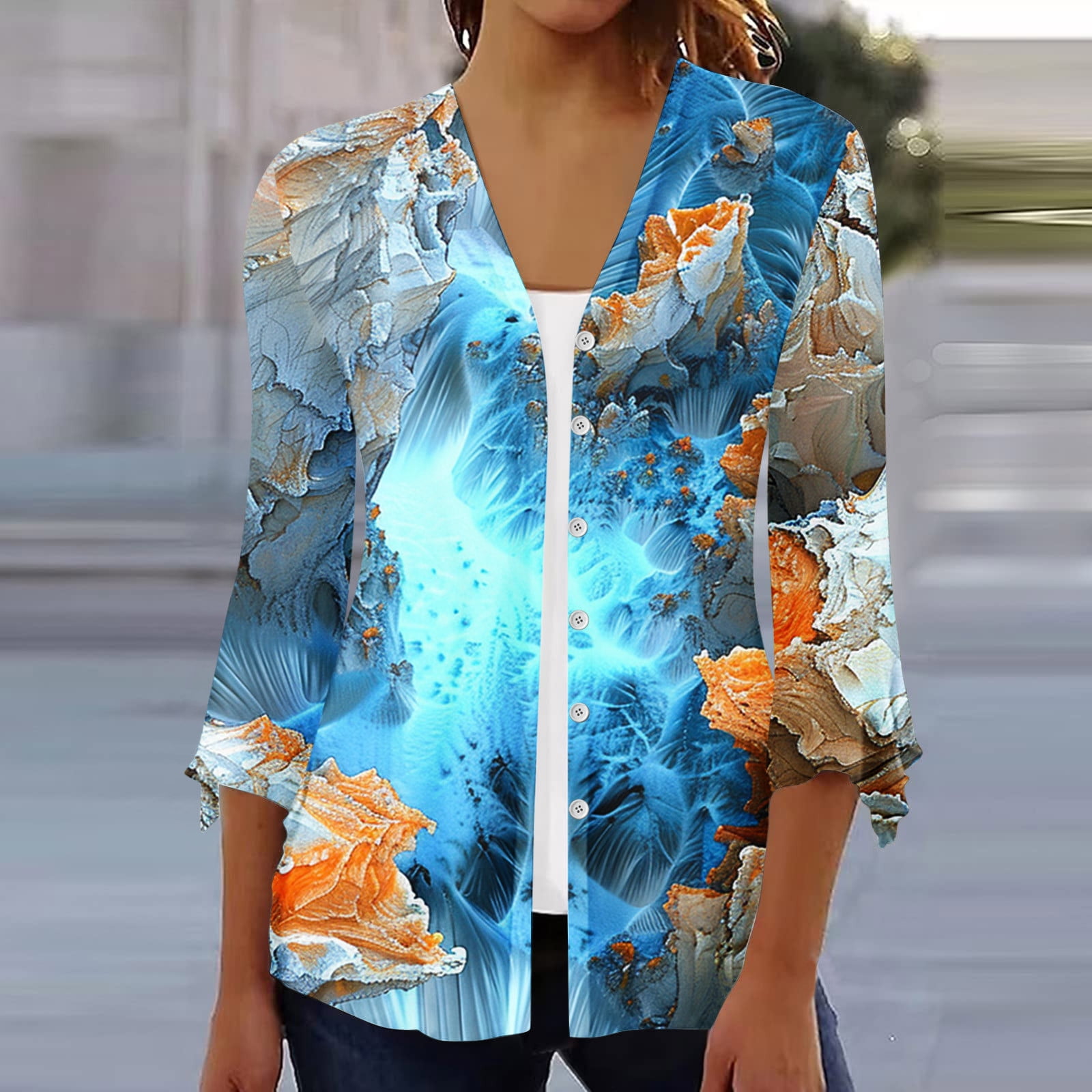Nrmvnmi Women Open Front Lightweight Cardigan Summer Puff Sleeve ...