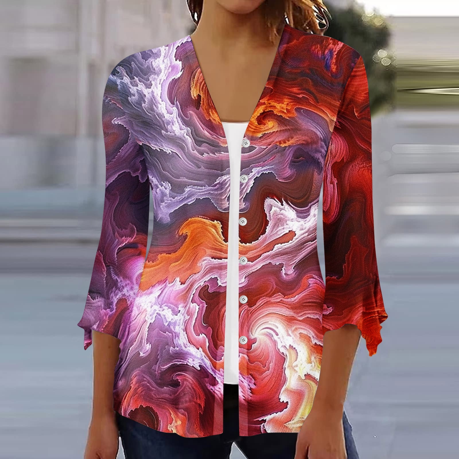 Nrmvnmi Women Open Front Lightweight Cardigan Summer Puff Sleeve ...