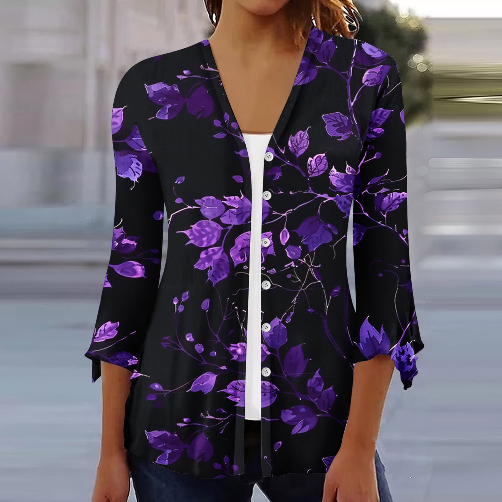 Nrmvnmi Women Open Front Lightweight Cardigan Summer Puff Sleeve ...