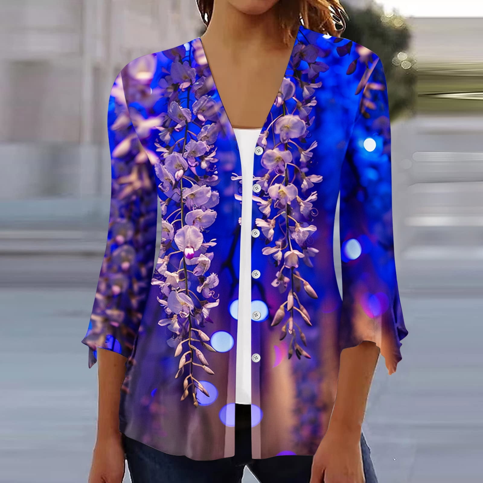 Nrmvnmi Women Open Front Lightweight Cardigan Summer Puff Sleeve ...