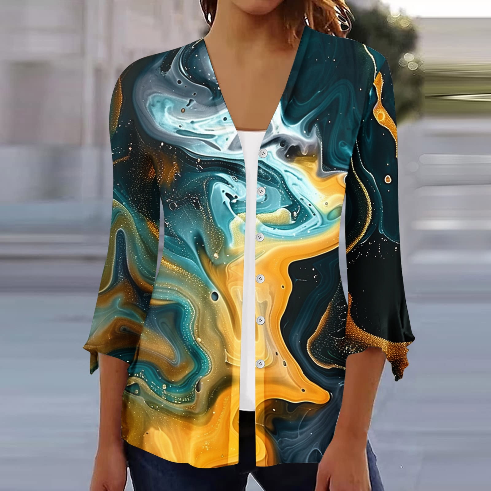 Nrmvnmi Women Open Front Lightweight Cardigan Summer Puff Sleeve ...