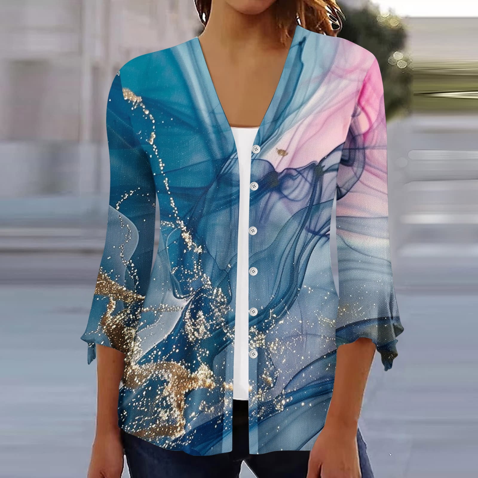 Nrmvnmi Women Open Front Lightweight Cardigan Summer Puff Sleeve ...