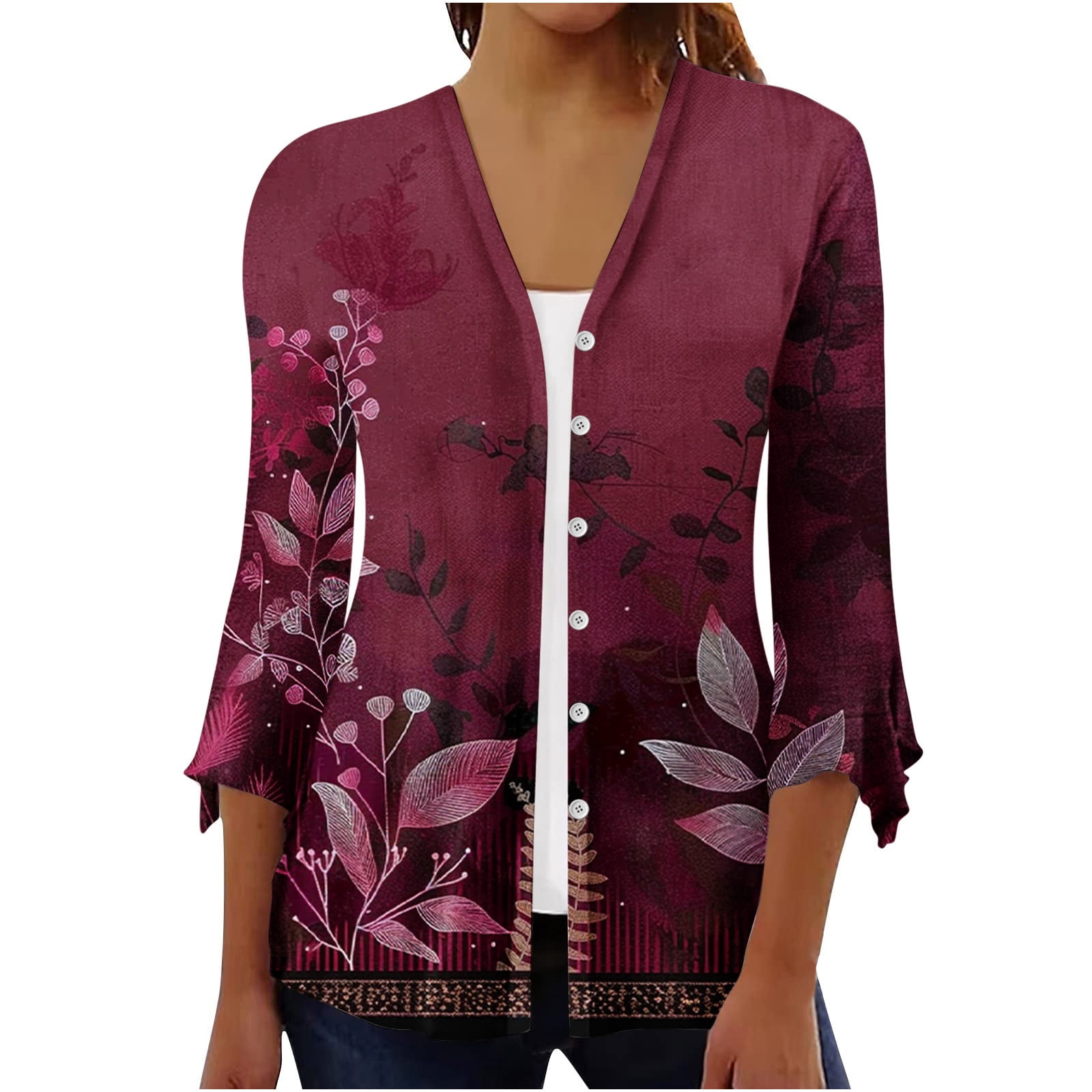 Nrmvnmi Women Open Front Lightweight Cardigan Summer Puff Sleeve ...