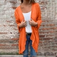 Nrmvnmi Women's 3/4 Sleeve Cardigan Summer Lightweight Cardigans Solid Draped Front Open Tops ...