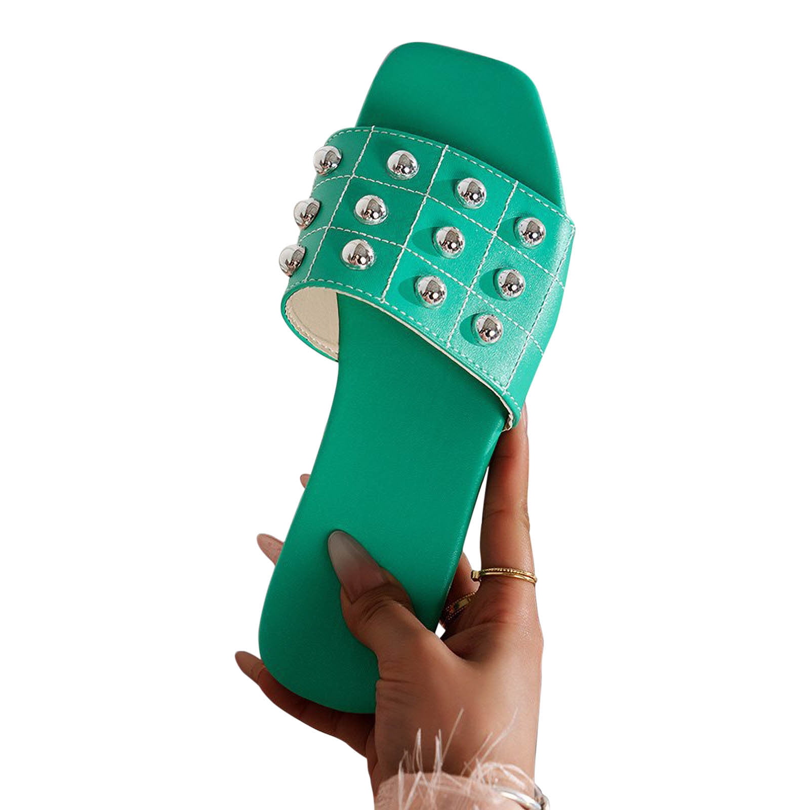 Nrmvnmi Women's Slippers Summer Open Toe Sandals Flat Bottomed ...