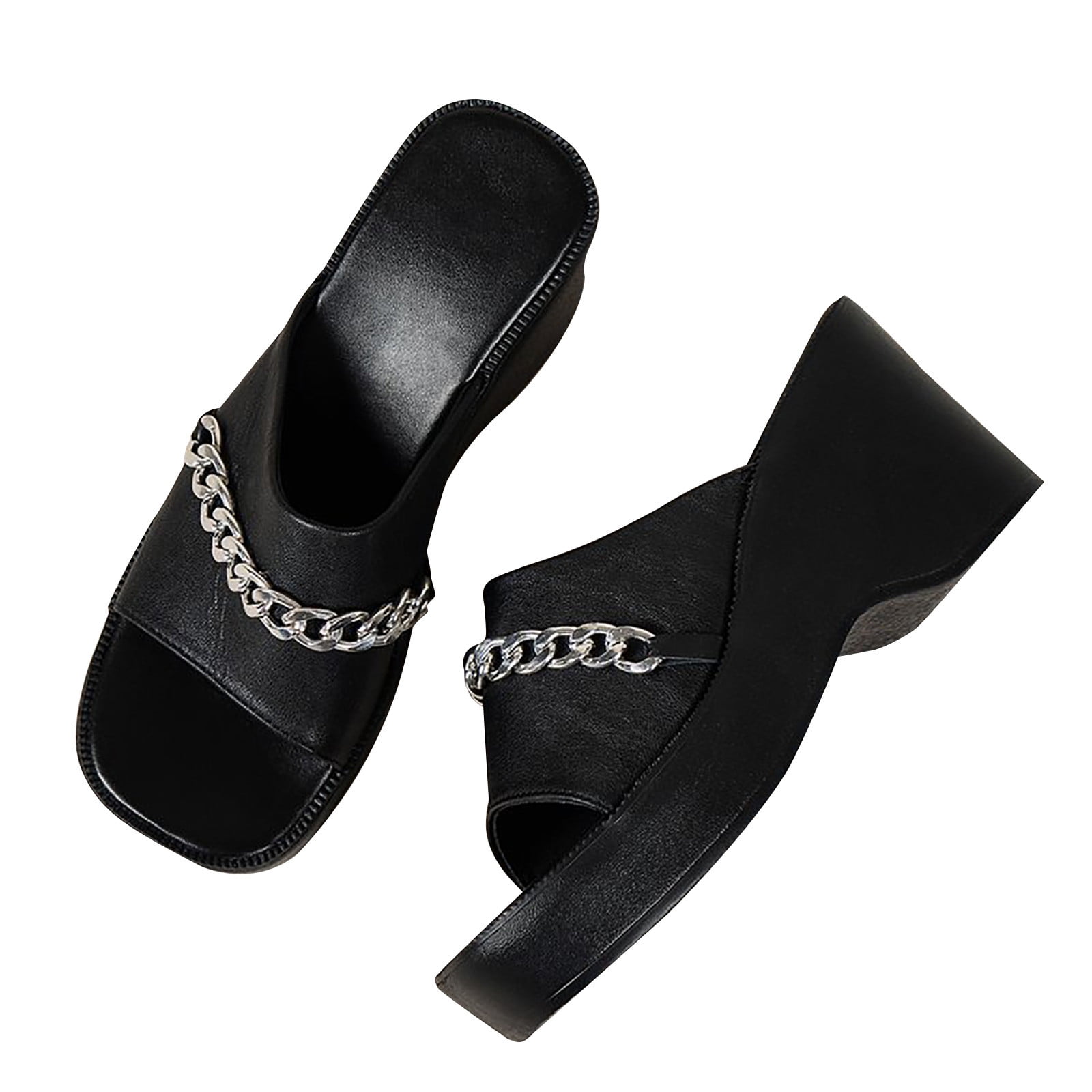 Nrmvnmi Women's Wedge Slipper Open Toe Summer Plus Size Elevating ...