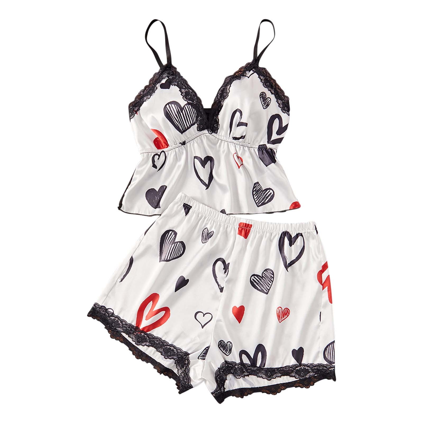 Nrmvnmi Womens Cami Patriot Shorts Pajama Sets Leopard print Print ...